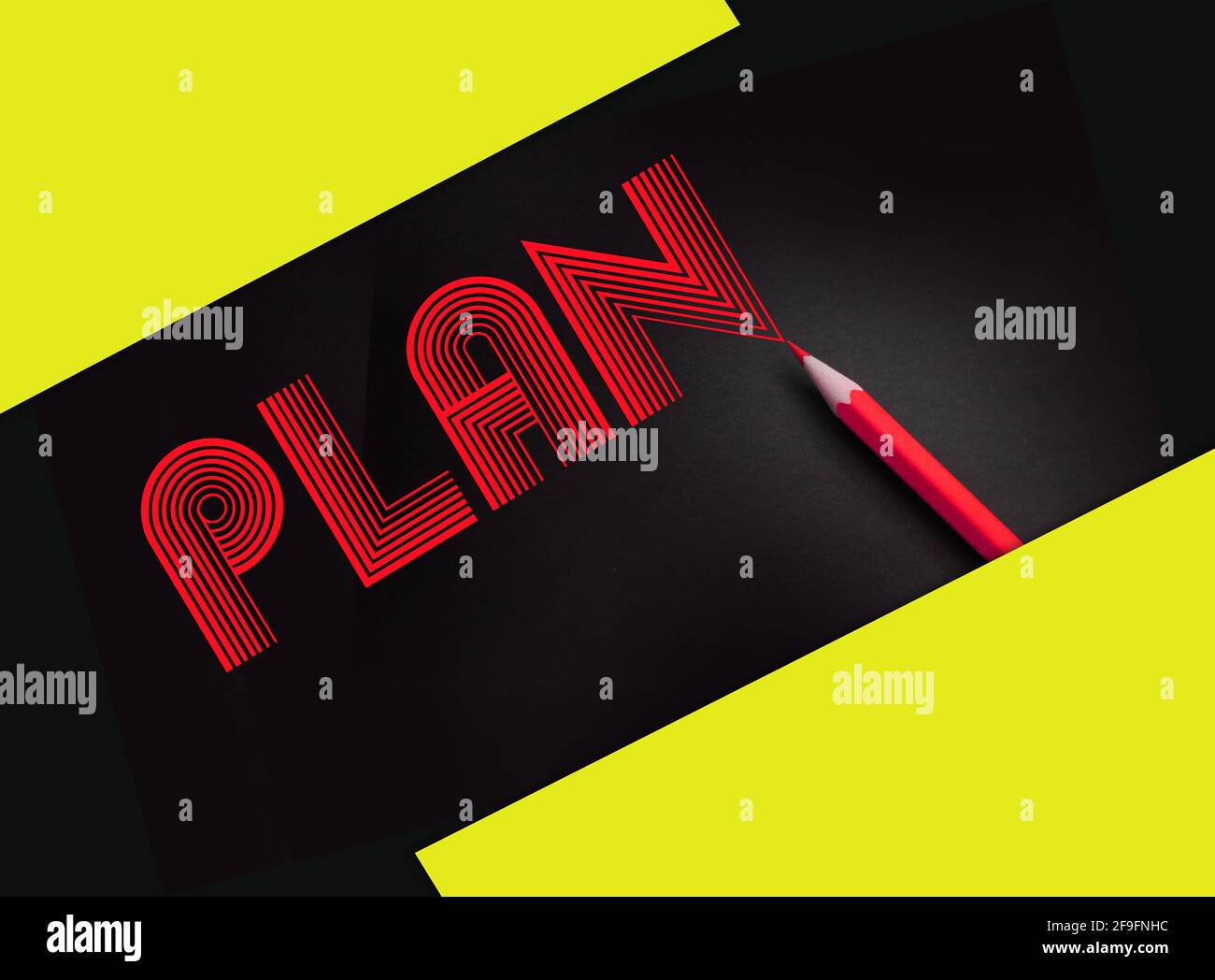 Plan word and yellow pencil on black background. Future Business Career ...