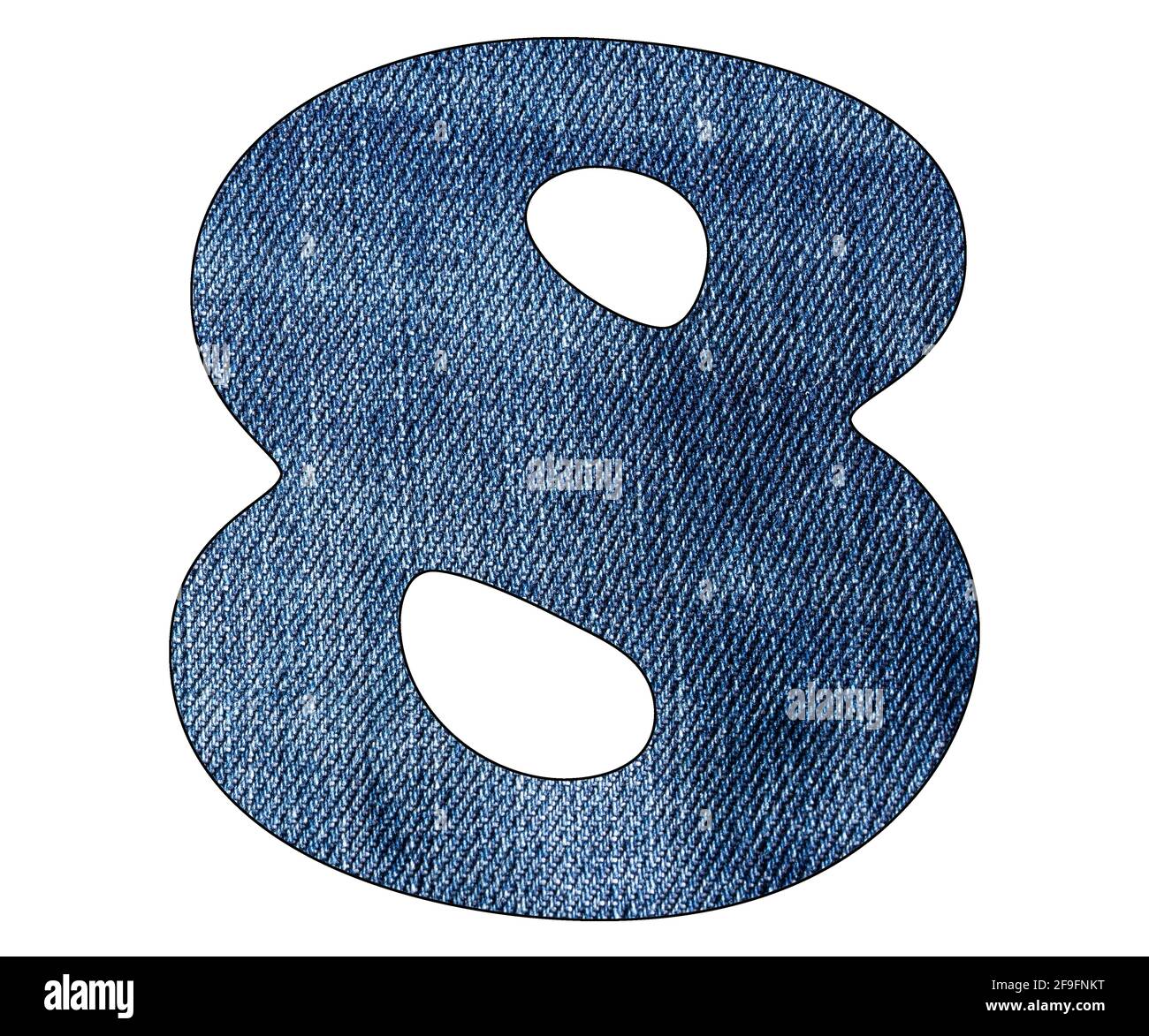 Number 8 - Texture details of denim blue jeans Stock Photo - Alamy