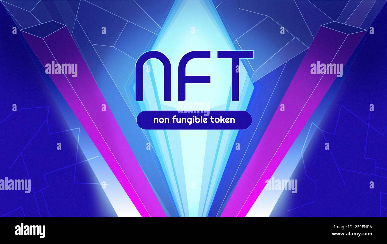 Cryptoart concept illustration for non-fungible token. Digital art with ...