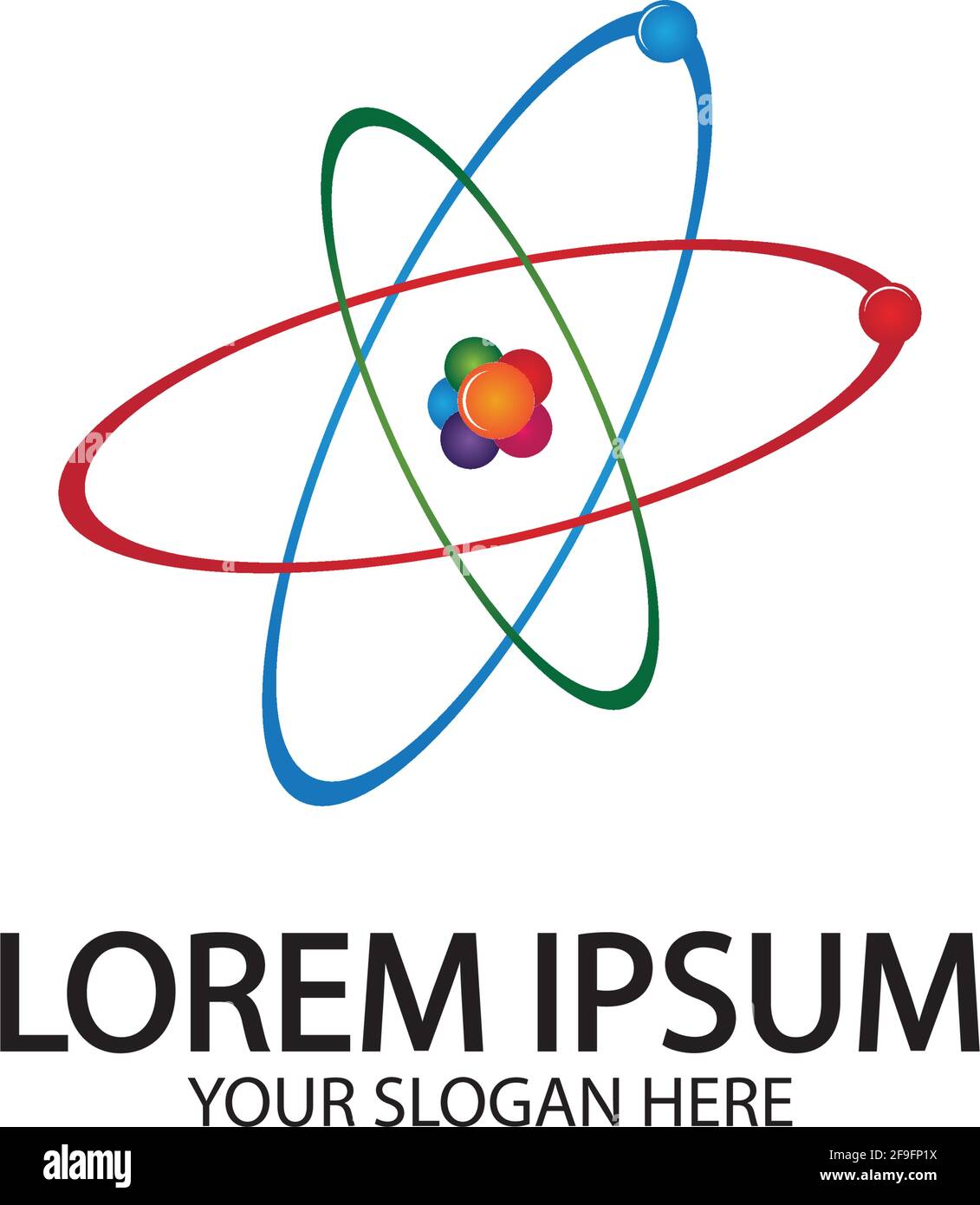 Atom Icon Vector Illustration Symbol Of Science Education Nuclear