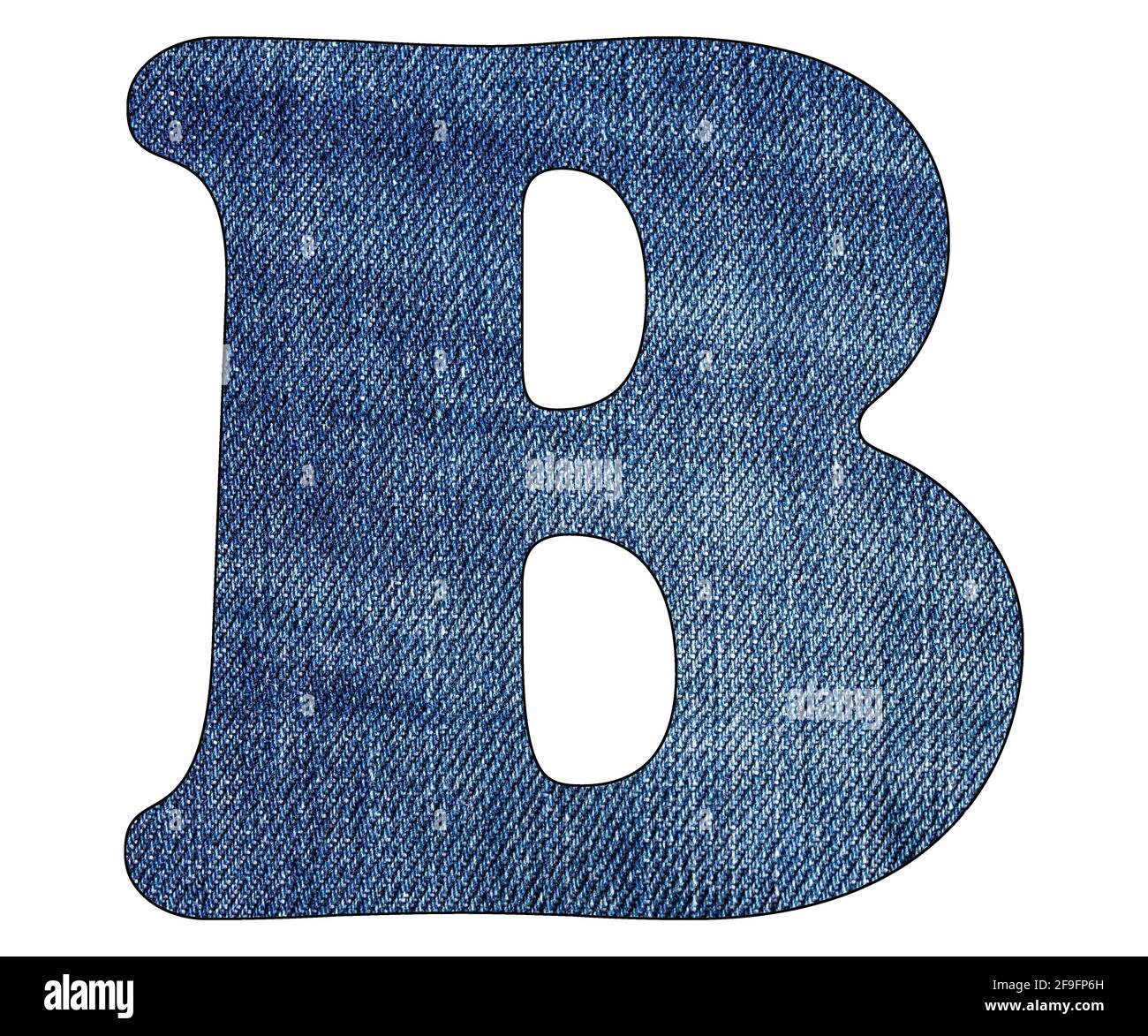 Letter B of the alphabet - Texture details of denim blue jeans Stock ...