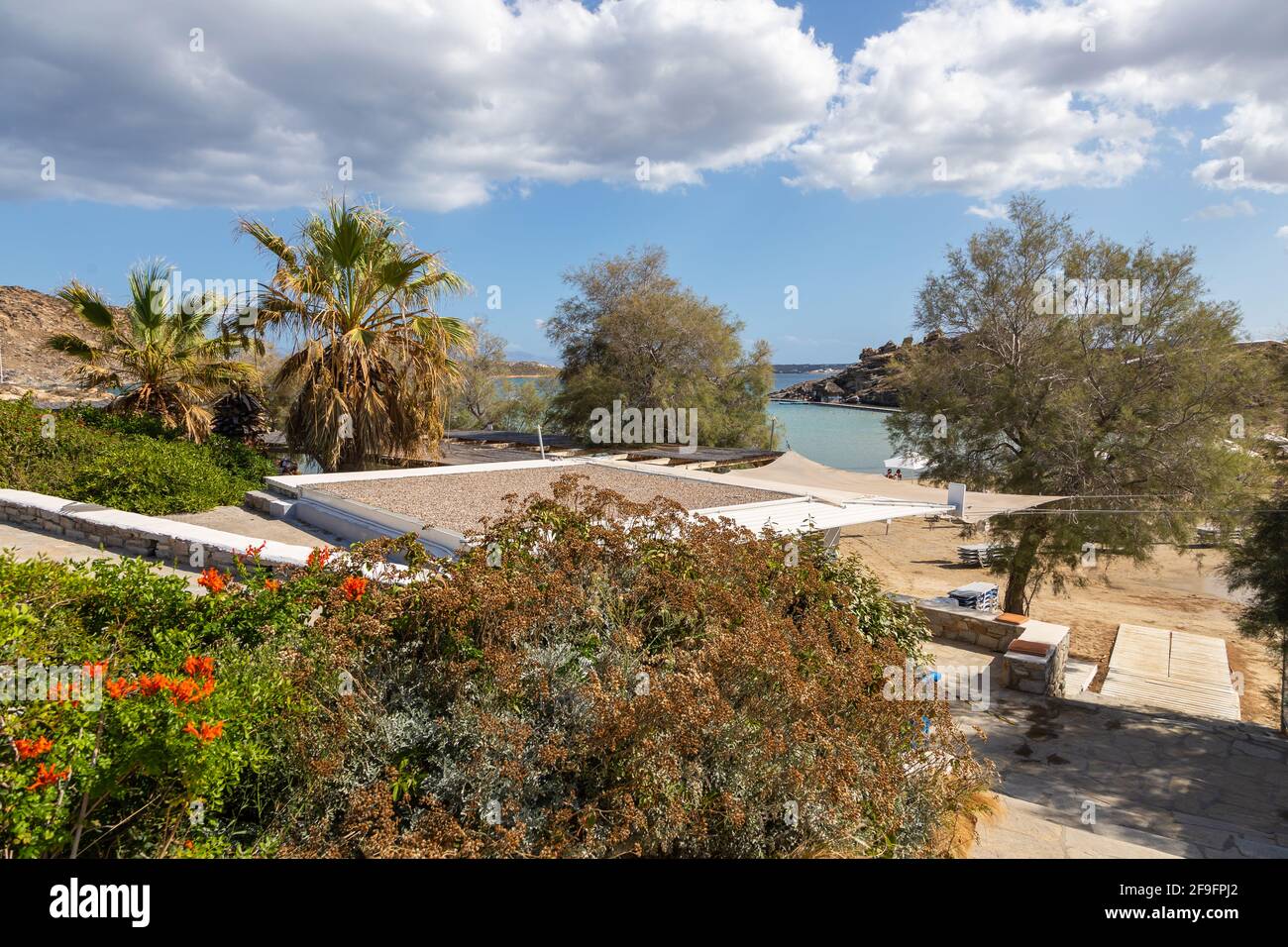 Monasteri Beach, Paralia, Paros Island, Greece - 27 September 2020: One ...