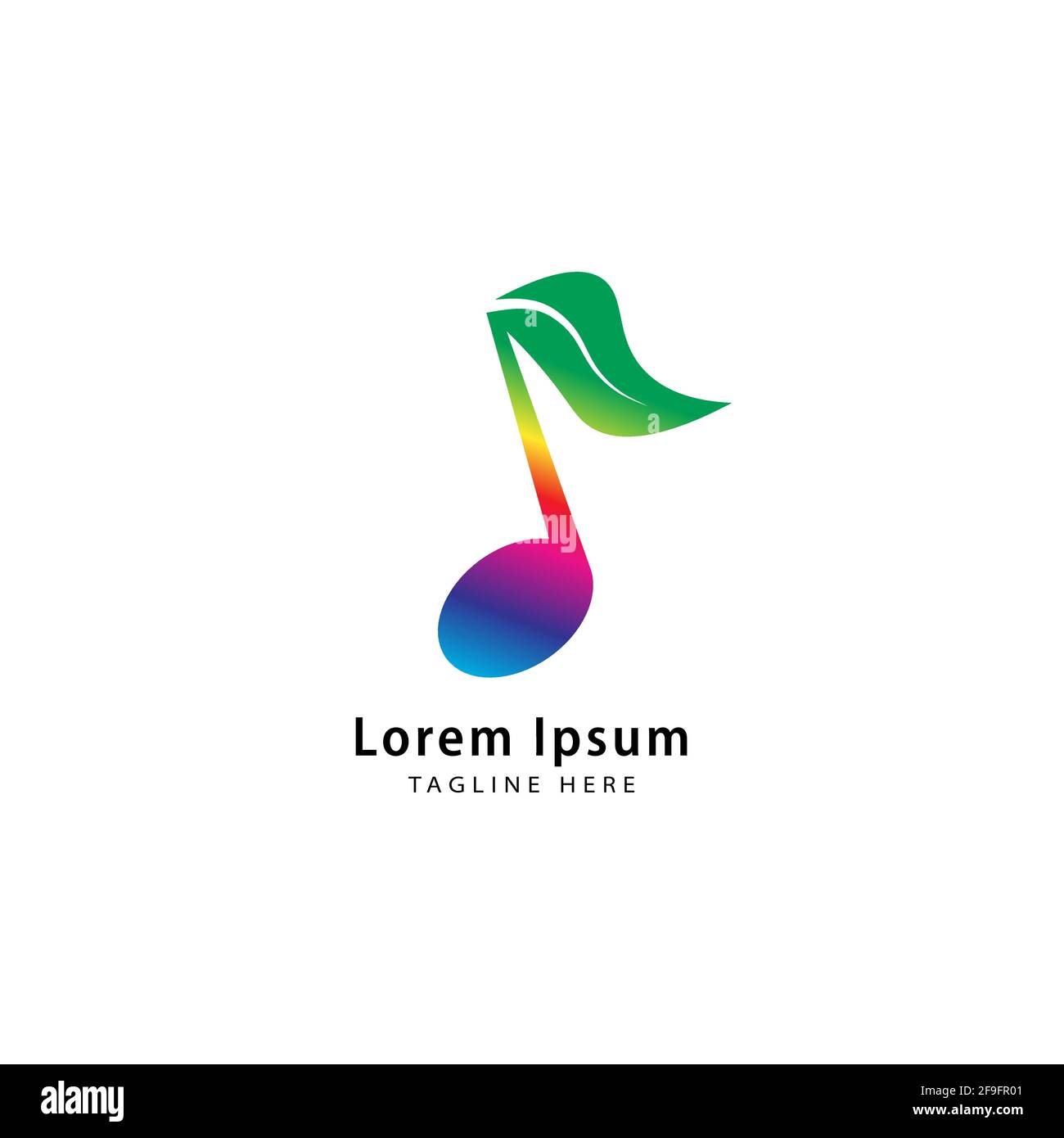 Rainbow musical note with leaf vector illustration. Seed Sprout, Growth ...