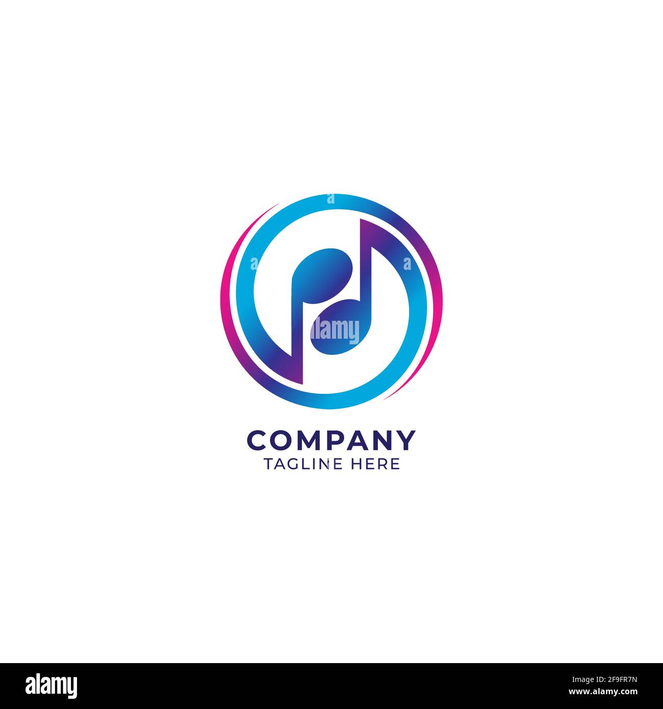 Colorful circular musical note logo design template. Yinyang logo ...