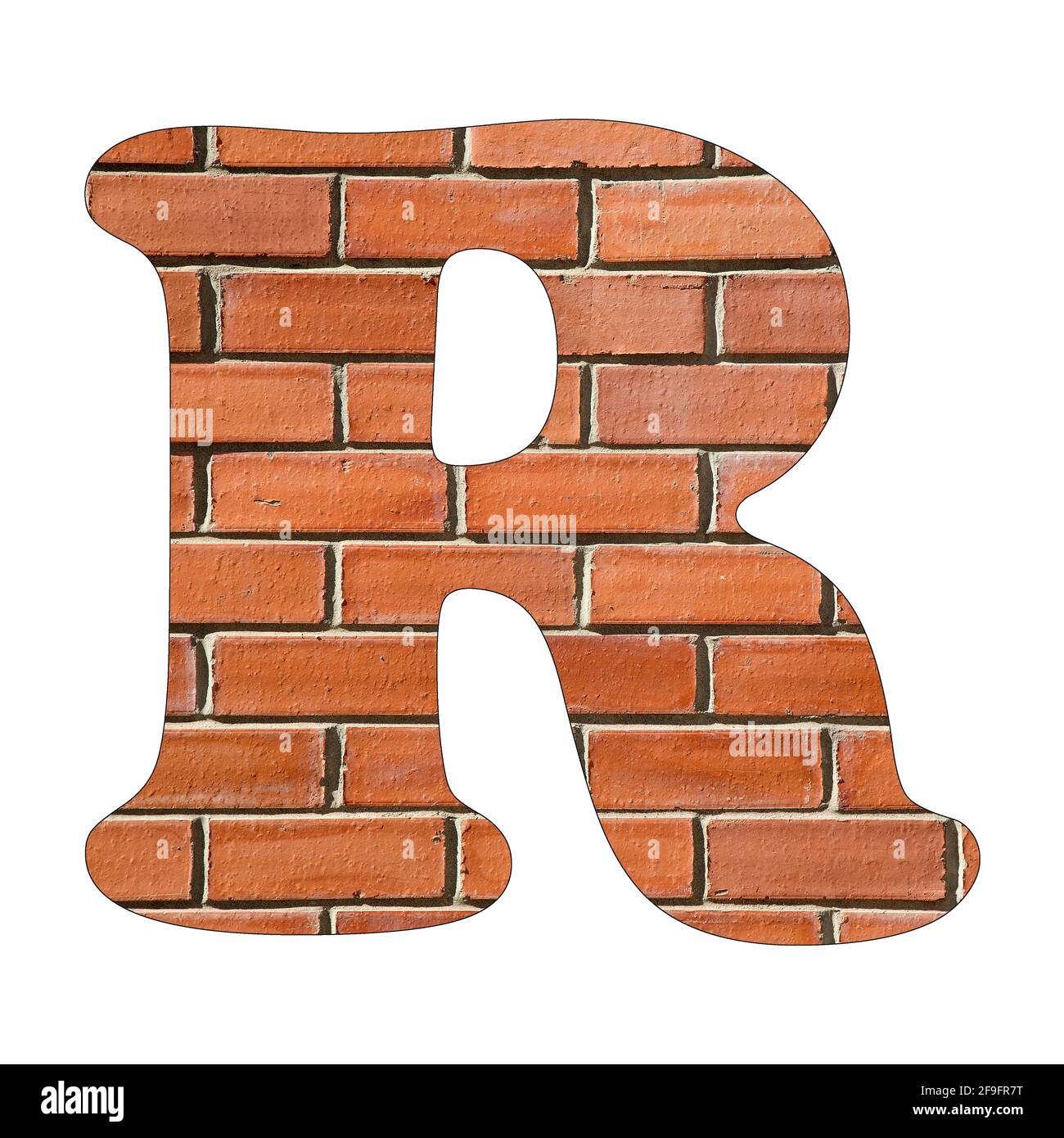 Letter R of the alphabet - Background of brick wall texture Stock Photo ...
