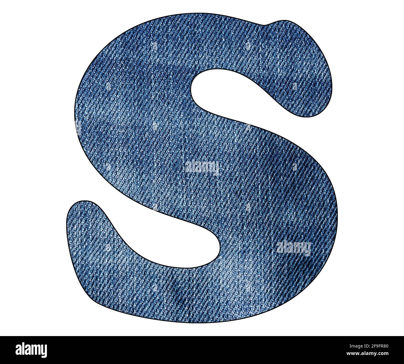Letter S of the alphabet - Texture details of denim blue jeans Stock ...