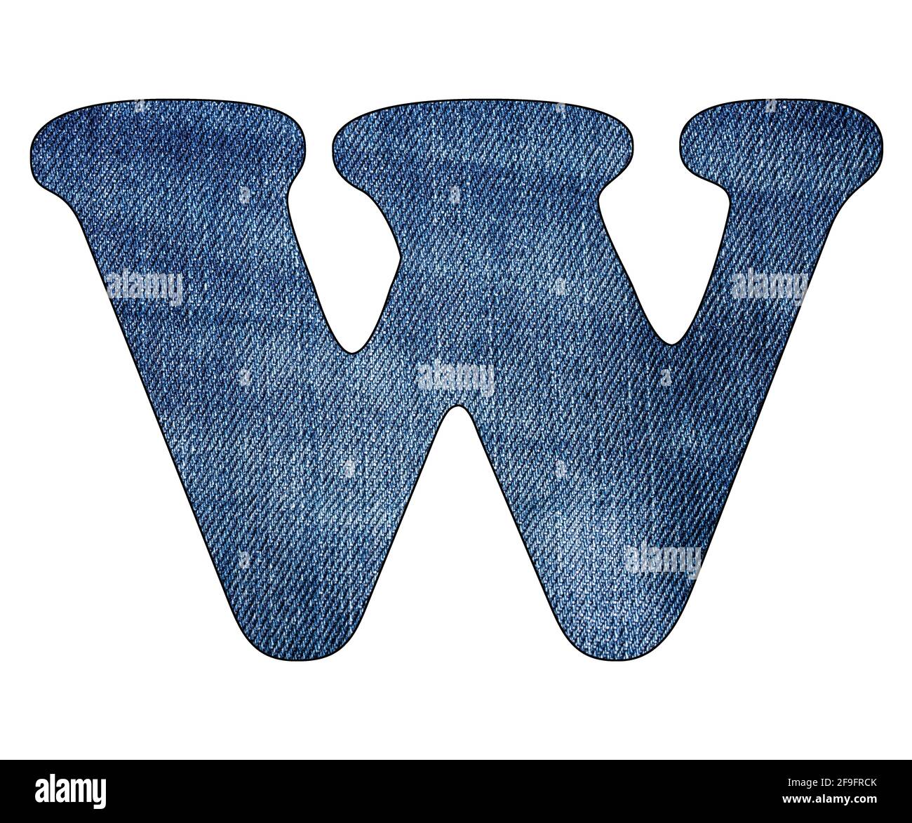Letter W of the alphabet - Texture details of denim blue jeans Stock ...