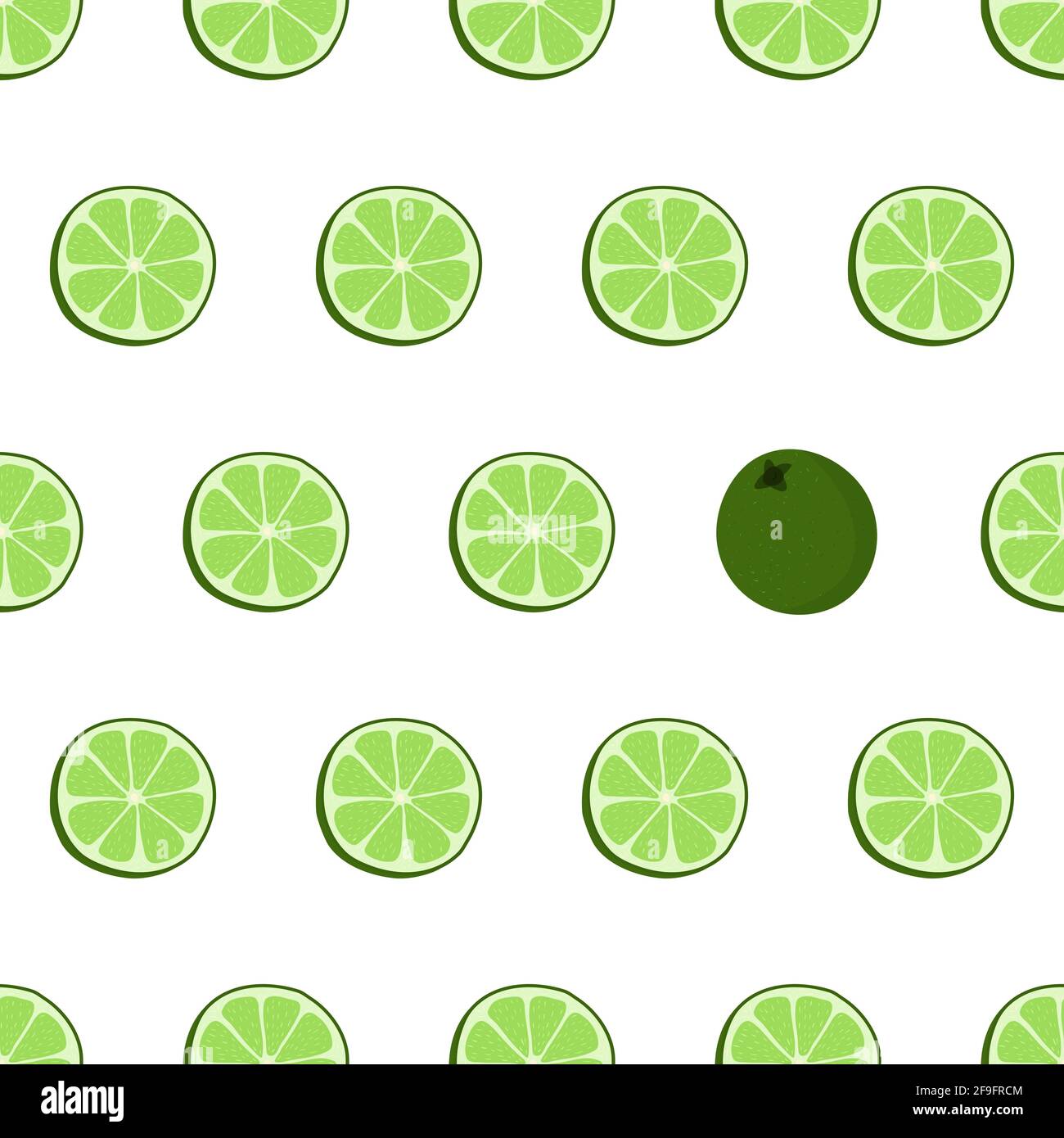 Hand drawn seamless pattern with circle sliced lime. Surface design ...