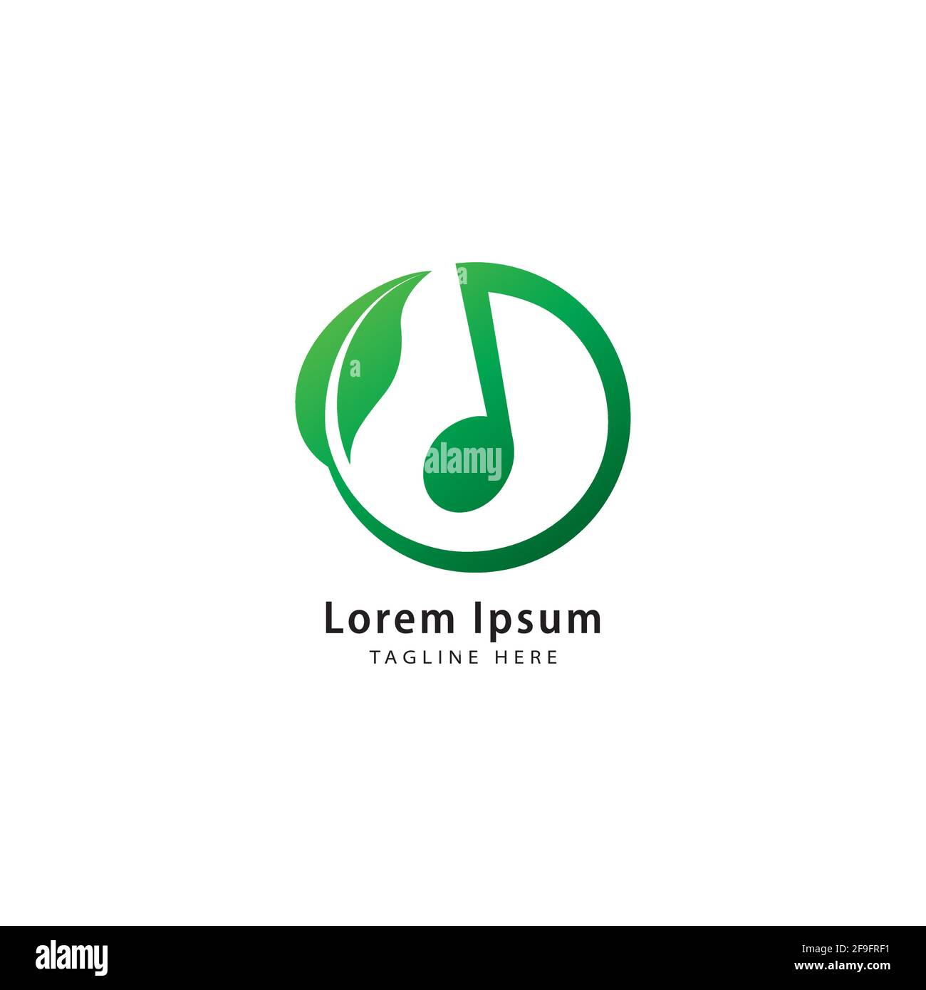 Green circular musical note with leaf vector illustration. Seed Sprout ...