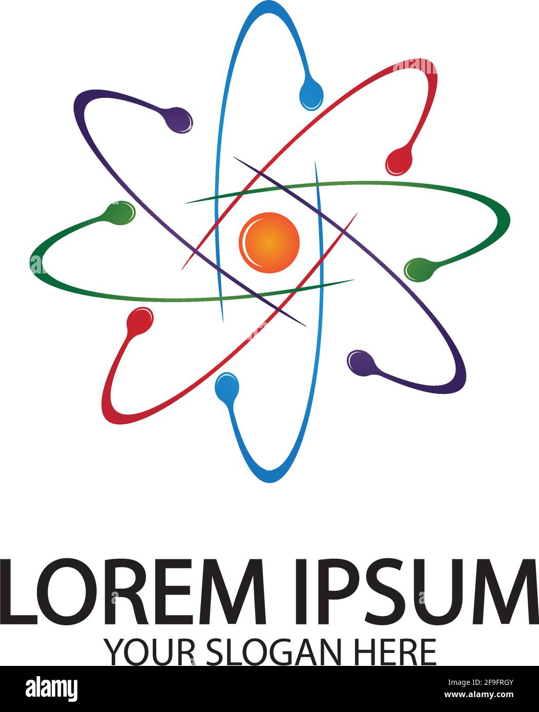 Atom Icon Vector Illustration Symbol Of Science Education Nuclear