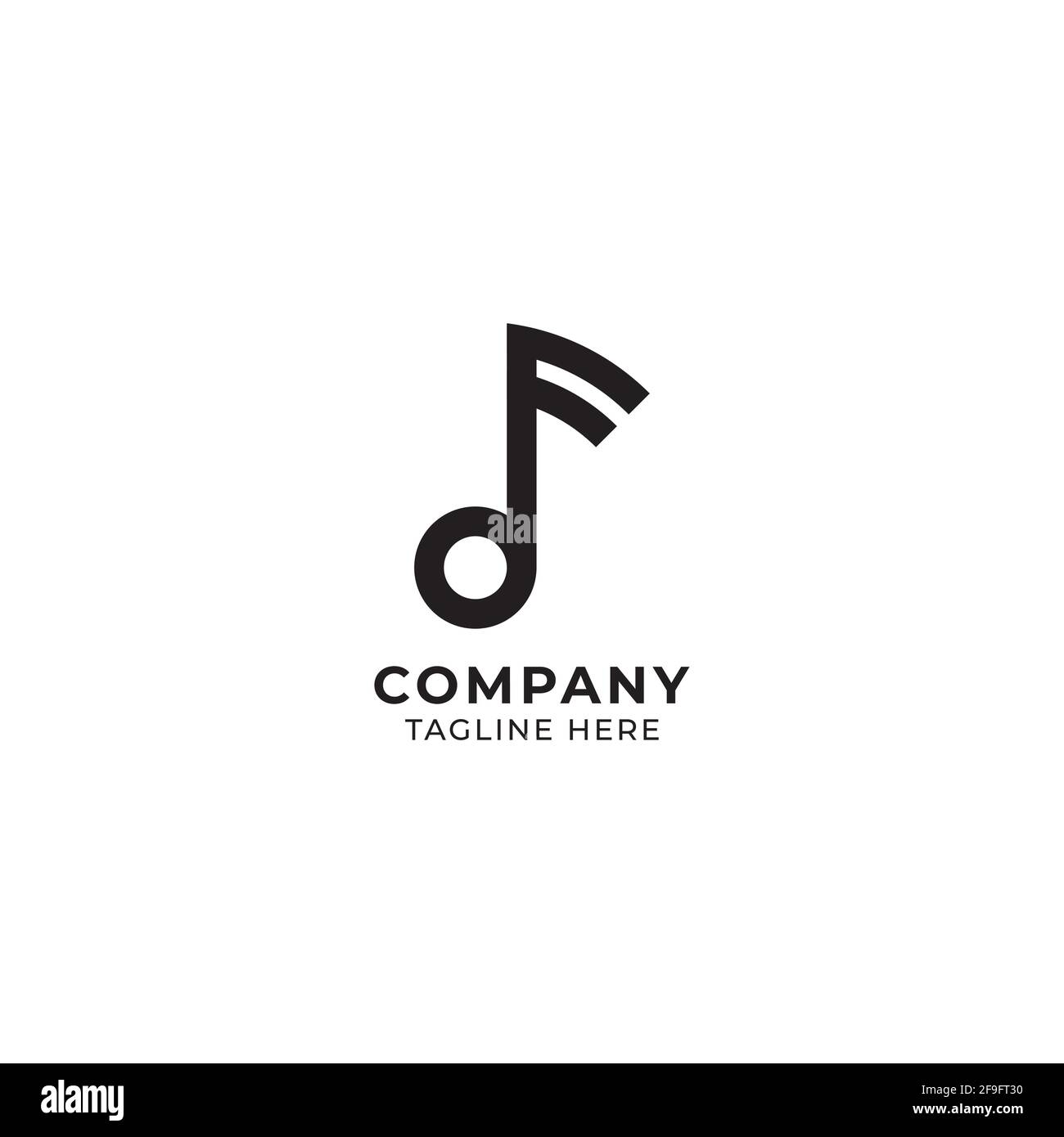 Musical note logo design template isolated on white color background ...