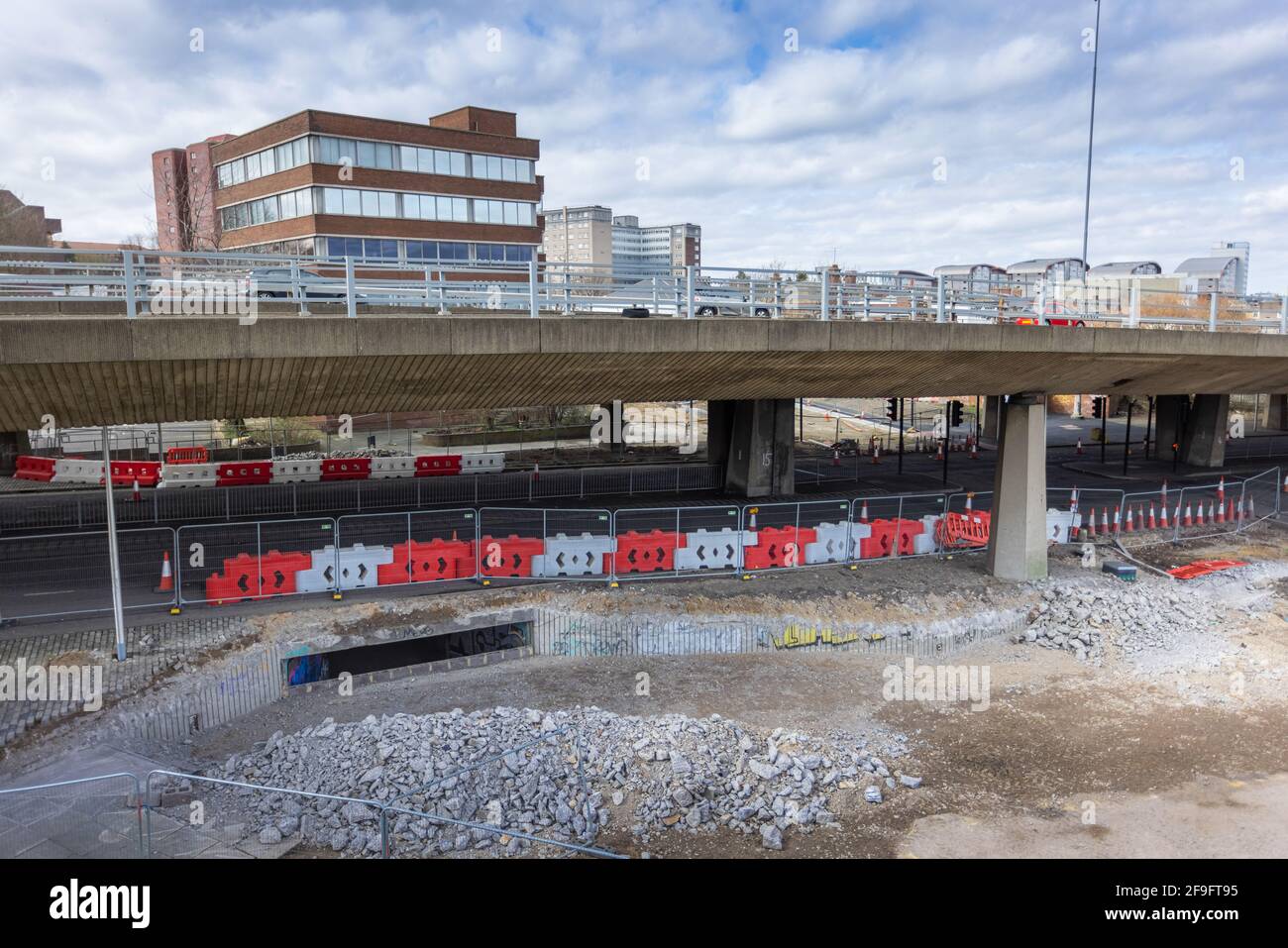 Gateshead UK: 21st March 2021: Gateshead Highway construction work ...