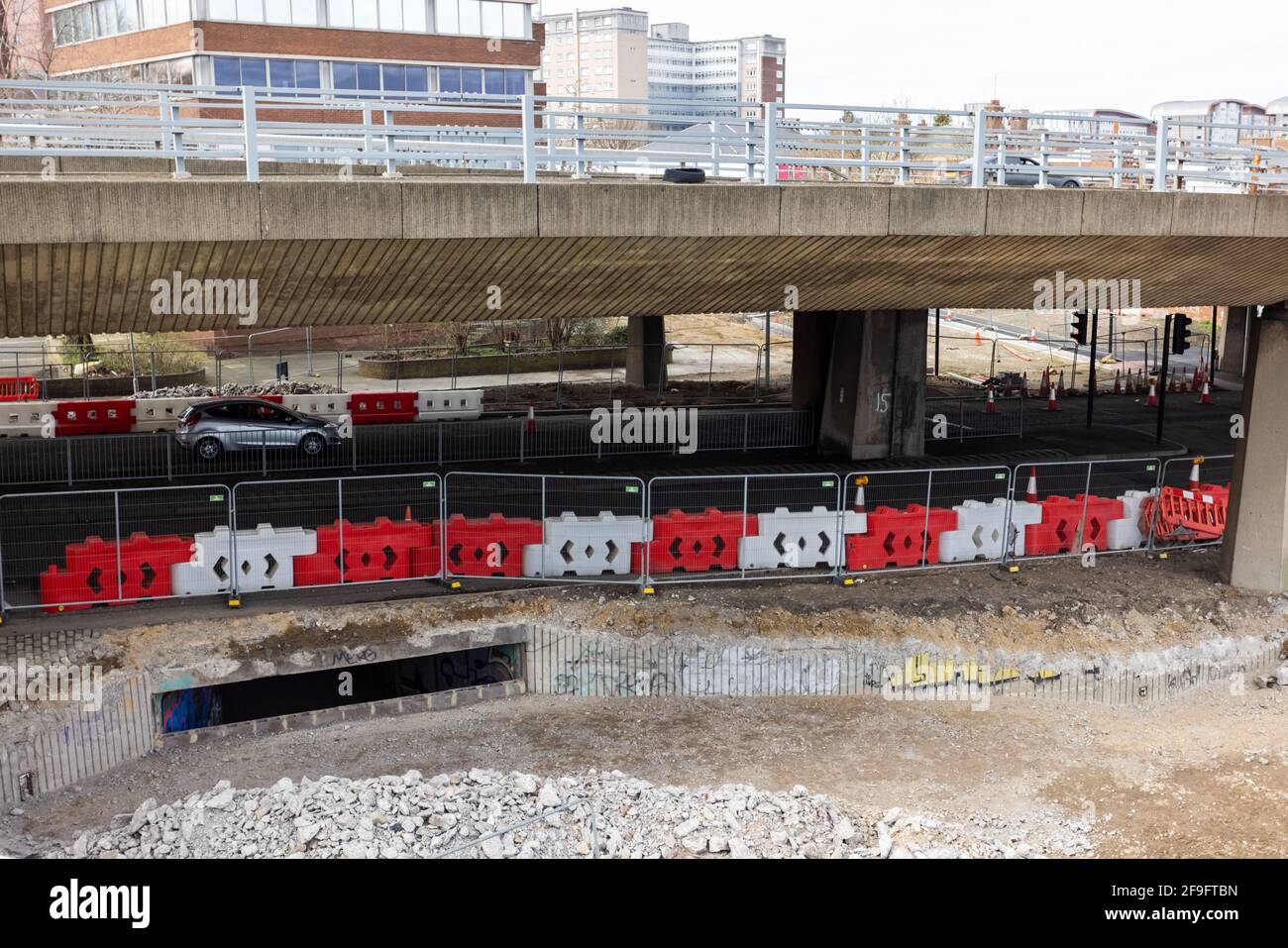 Gateshead UK: 21st March 2021: Gateshead Highway construction work ...