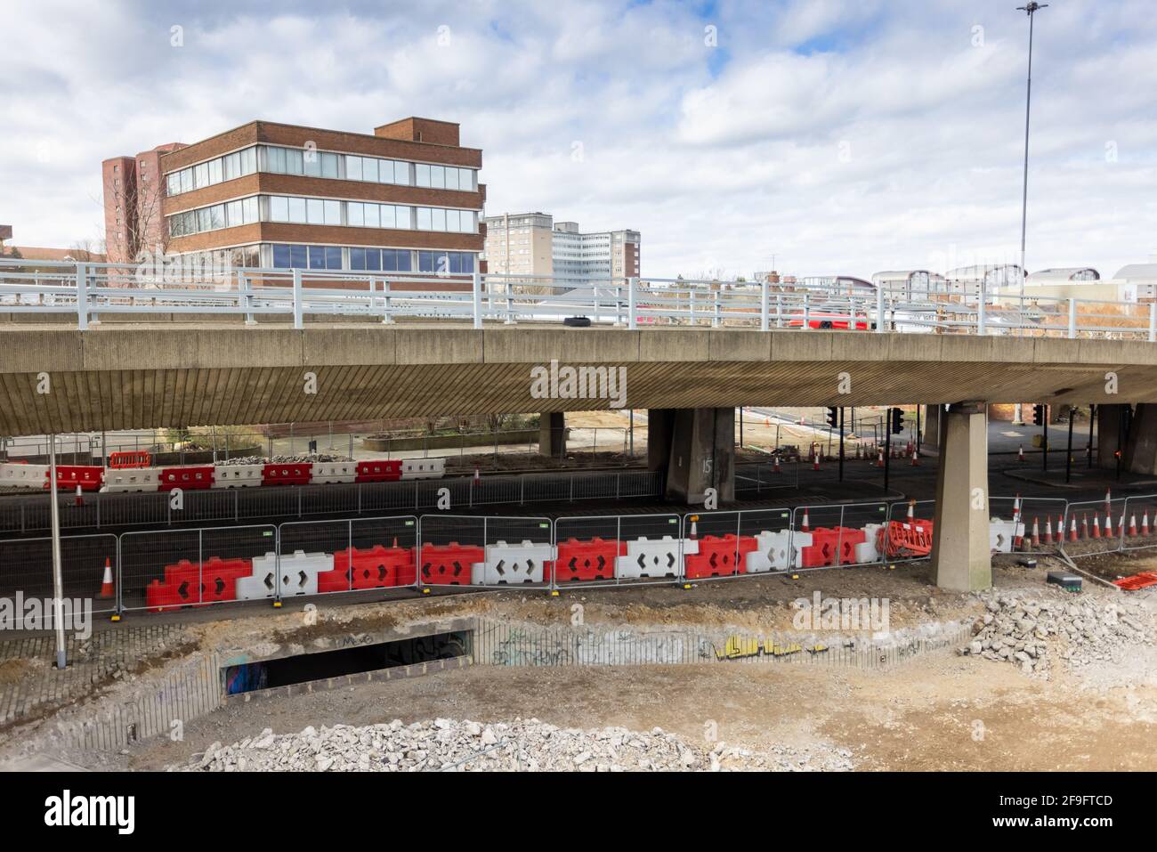 Gateshead UK: 21st March 2021: Gateshead Highway construction work ...