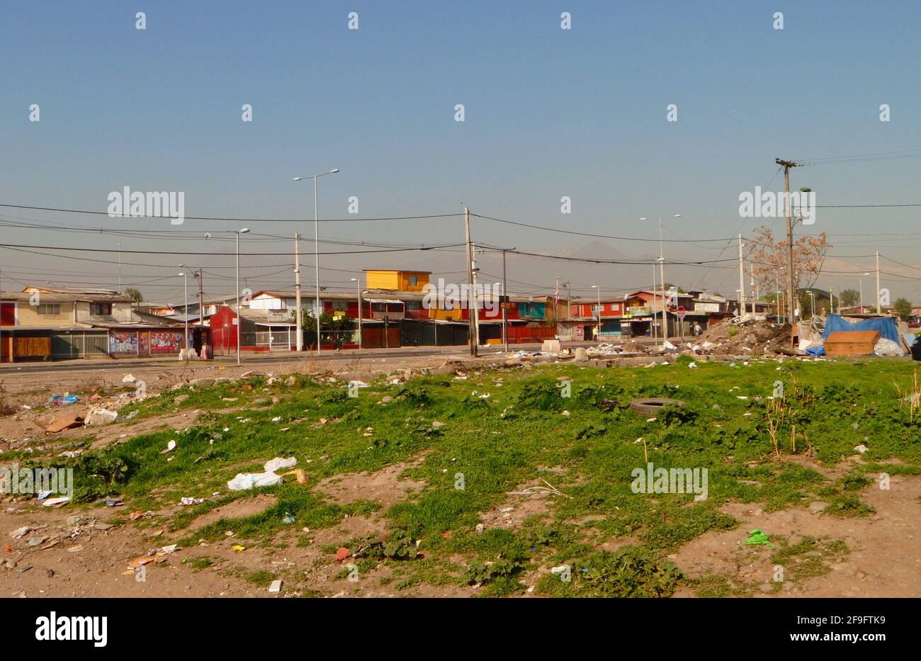 Trash in a poor region of Santiago de Chile Stock Photo - Alamy