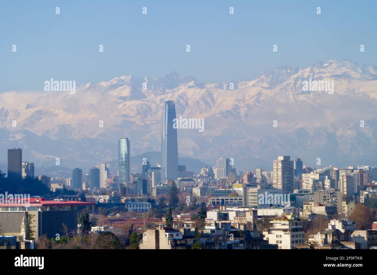 Santiago de Chile City skyline with the Andes Stock Photo - Alamy