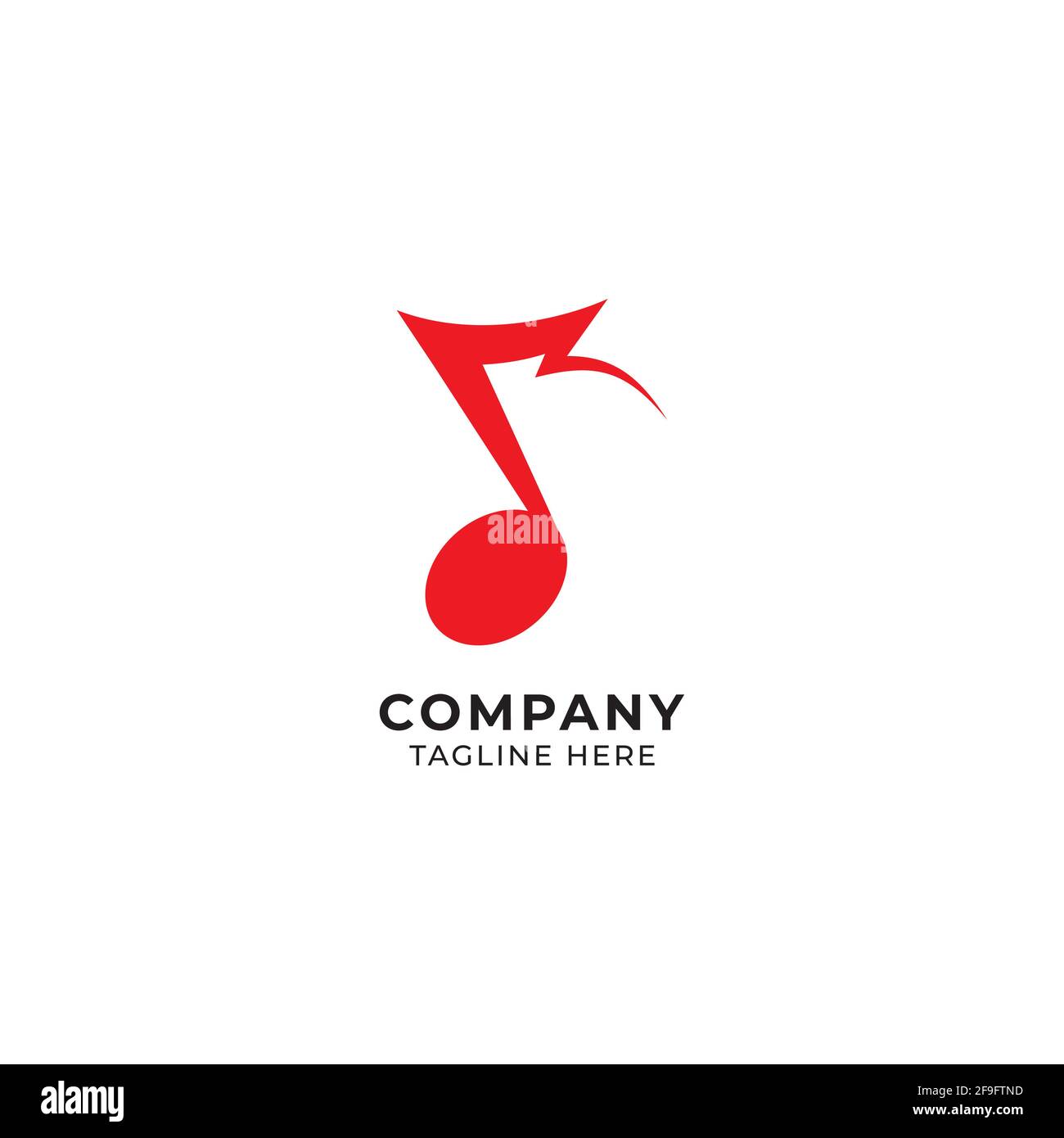 Red musical note vector illustration. Quaver, Eight Note symbol with ...