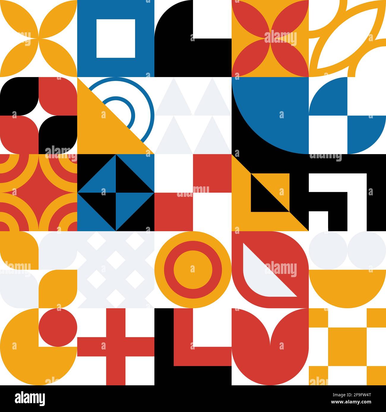 Seamless Bauhaus Abstract vector background. Retro geometric pattern ...