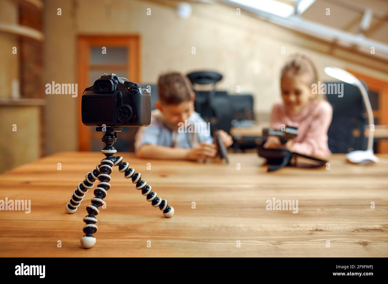 Children speaking to camera hi-res stock photography and images - Alamy