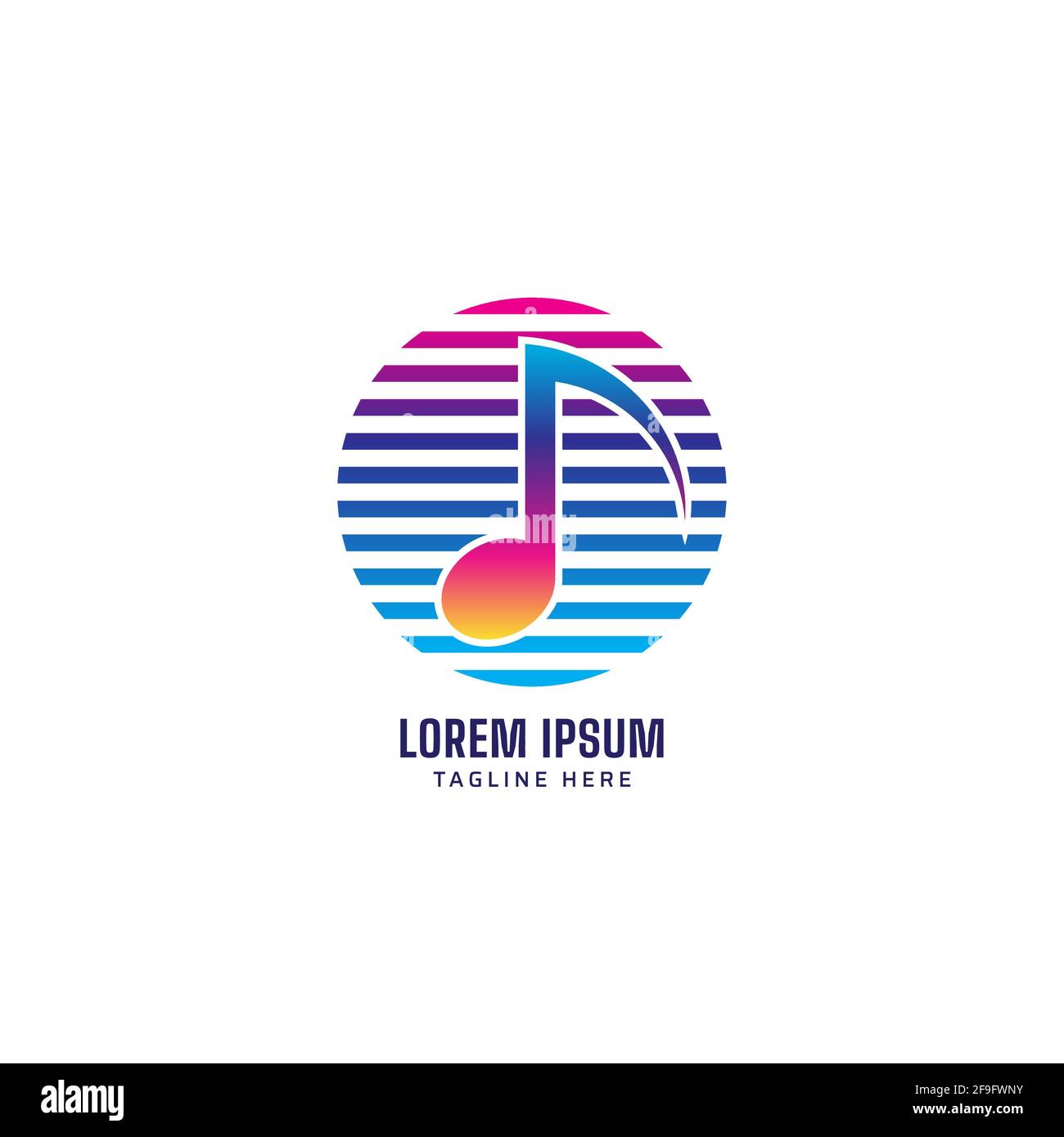 Quaver or Eight Note with Striped Ellipse vector illustration ...