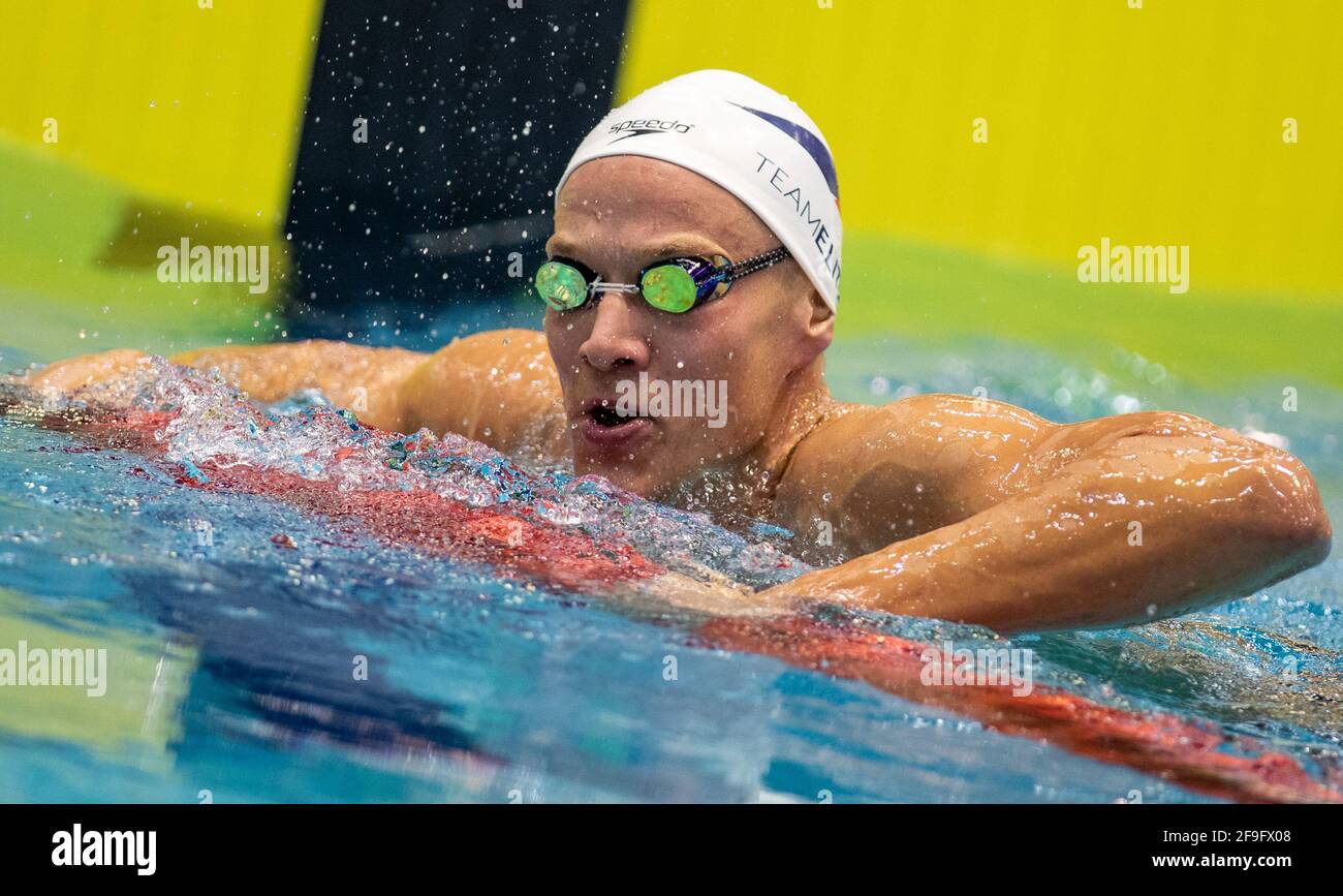 Berlin, Germany. 18th Apr, 2021. Swimming, Olympic qualification, pool ...