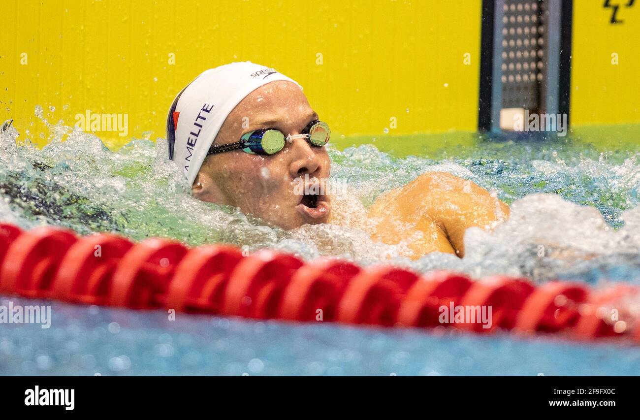 Berlin, Germany. 18th Apr, 2021. Swimming, Olympic qualification, pool ...