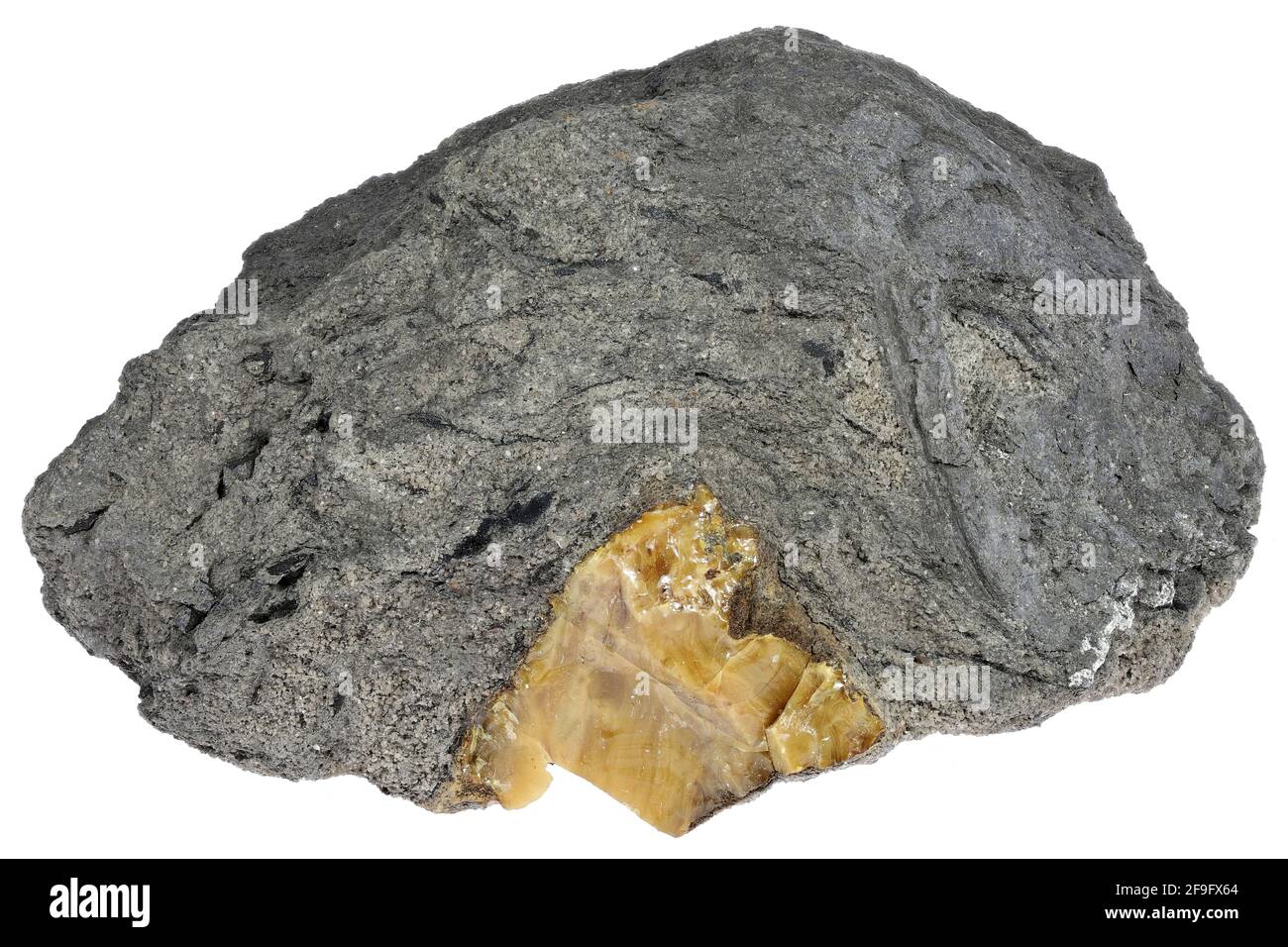 amber in matrix isolated on white background Stock Photo - Alamy