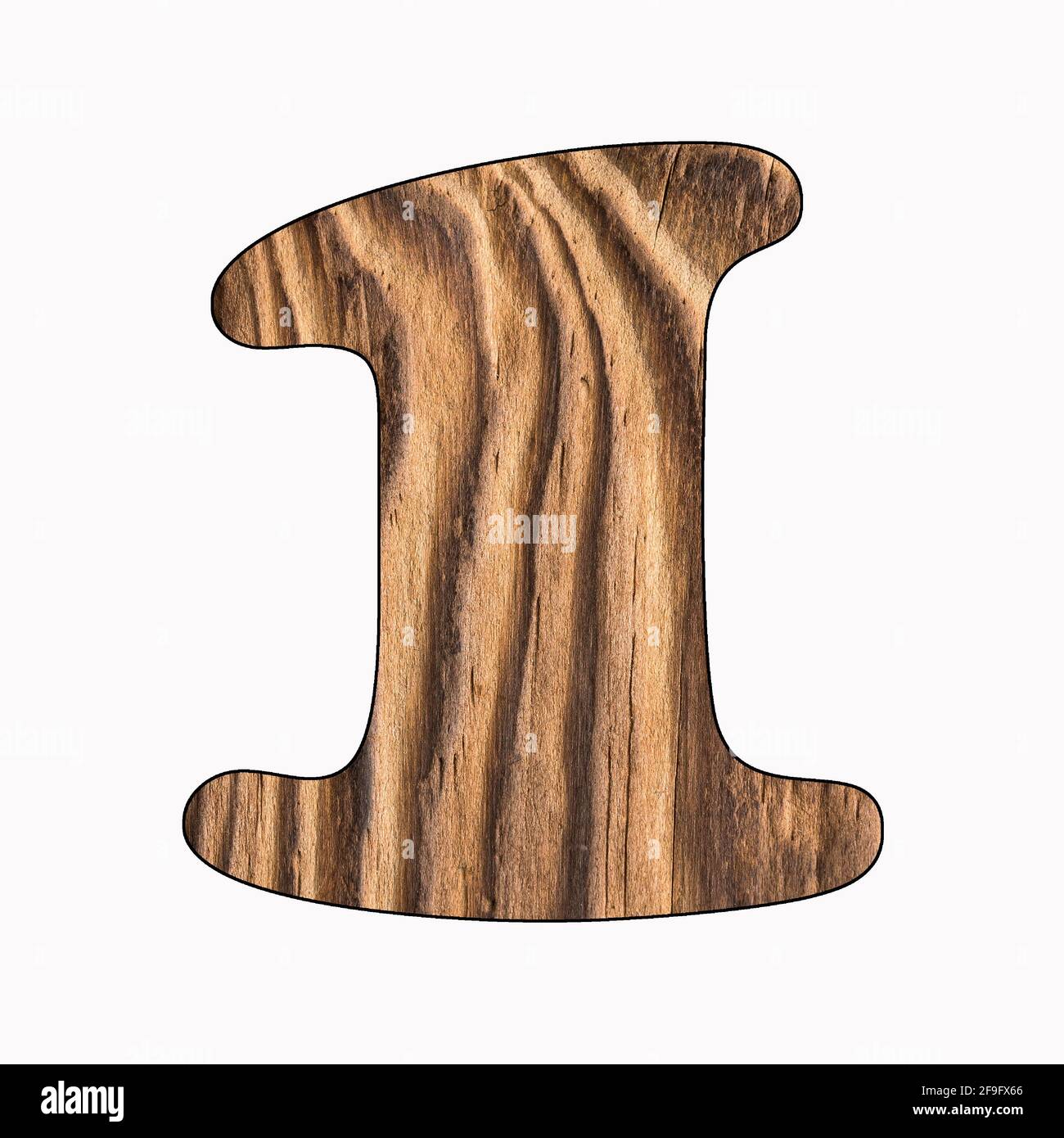 1, Number on rustic wood isolated on white background Stock Photo - Alamy