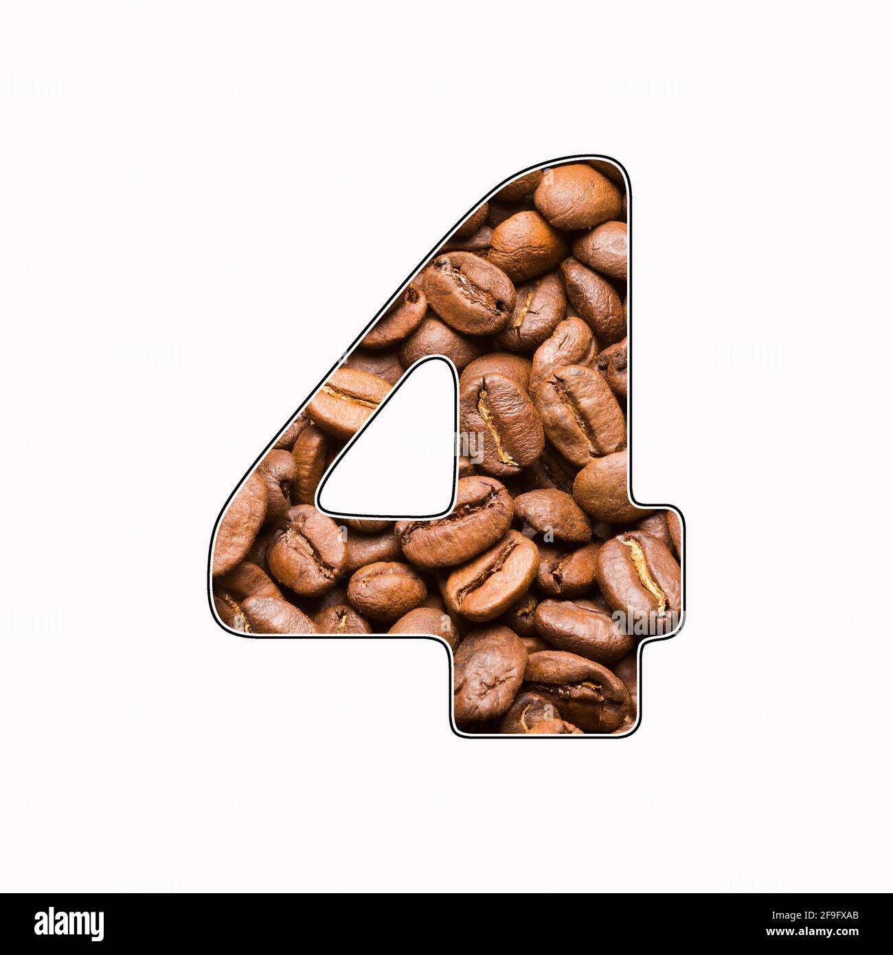 4, Number - Coffee beans background. Coffea Stock Photo - Alamy