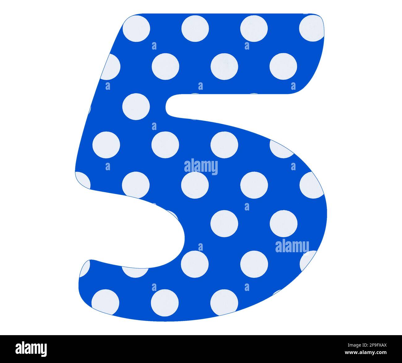Number 5 - Circles white on blue background Stock Photo - Alamy