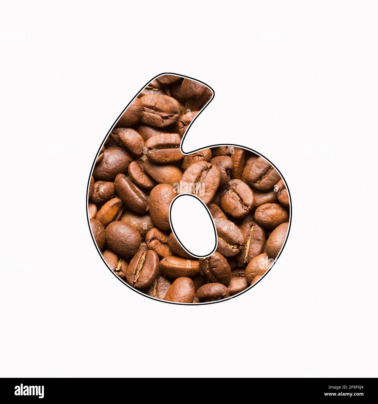 6, Number - Coffee beans background. Coffea Stock Photo - Alamy