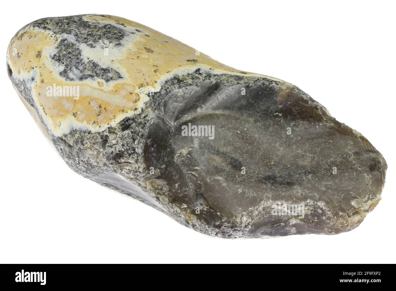 flint from Warnemuende, Germany isolated on white background Stock ...