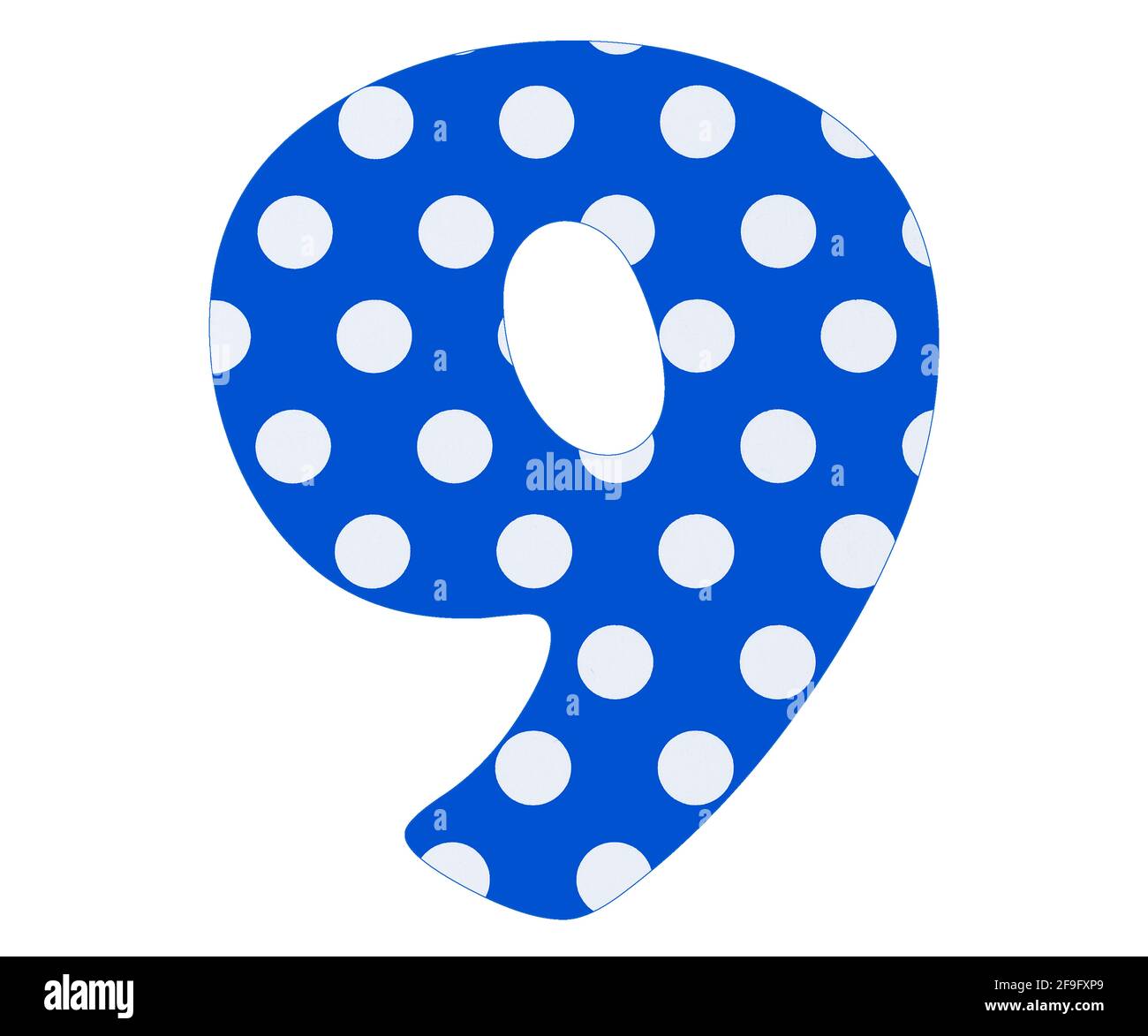 Number 9 - Circles white on blue background Stock Photo - Alamy