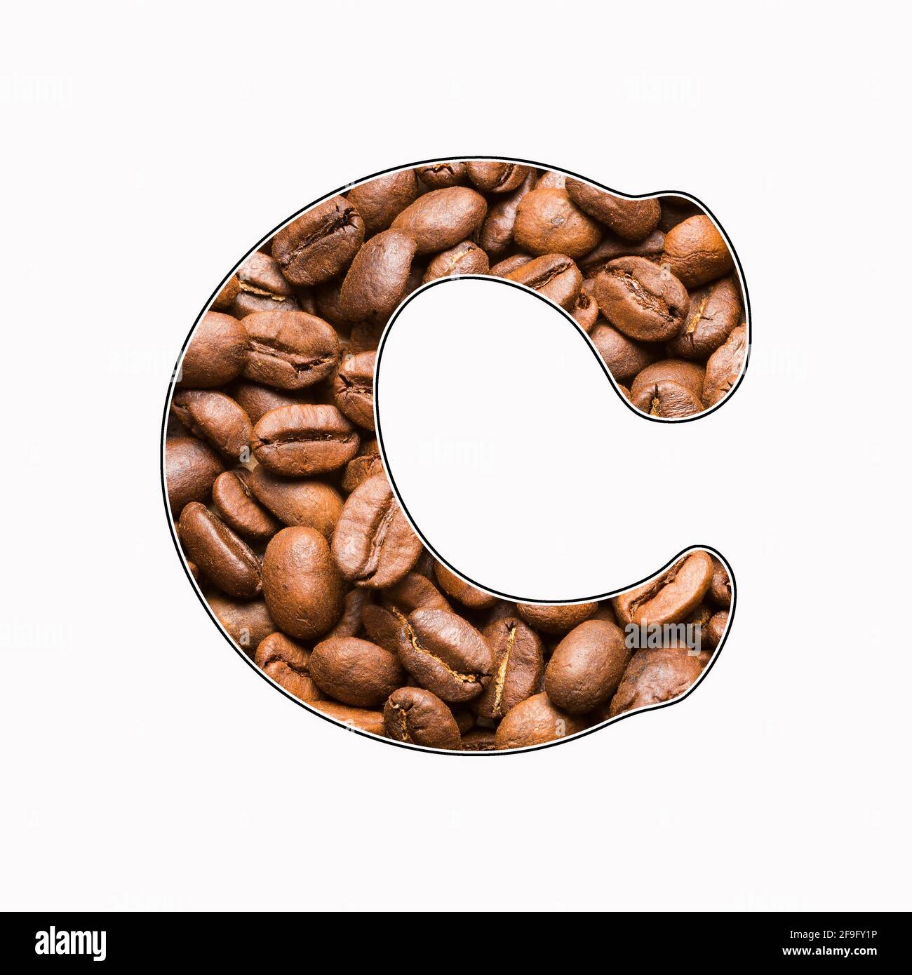 C, letter of the alphabet - coffee beans background. Coffea Stock Photo ...