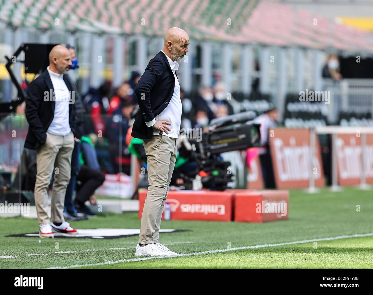 Head Coach of AC Milan Stefano Pioli during the Serie A 2020/21 ...