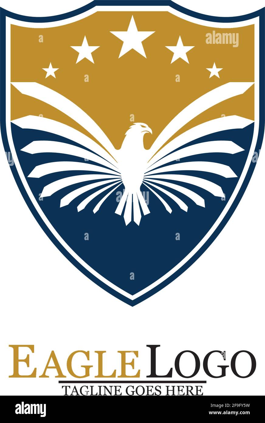 Eagle logo template design with a shield and stars. Vector illustration Stock Vector Image & Art ...