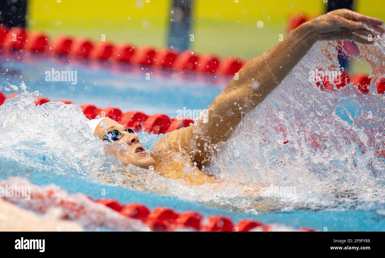 Berlin, Germany. 18th Apr, 2021. Swimming, Olympic qualification, pool ...
