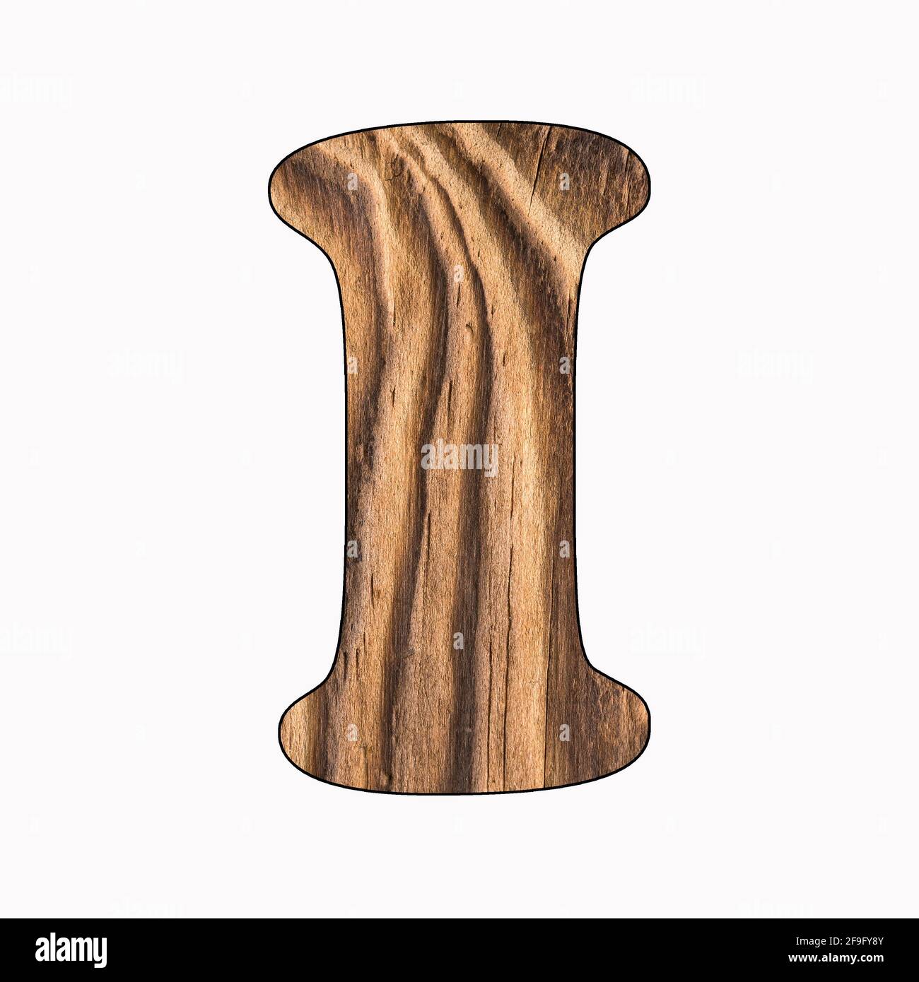 I, Rustic wooden alphabet letter on white background Stock Photo - Alamy