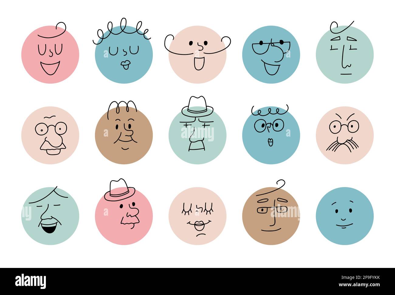 Abstract comic emotion faces. Comic caricature funny Stock Vector Image ...