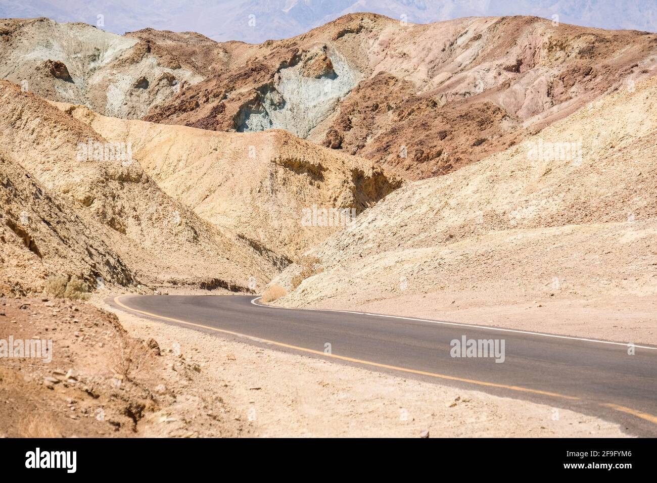 Road Curve Around at Artists Scenic Loop Drive at Death Valley National ...