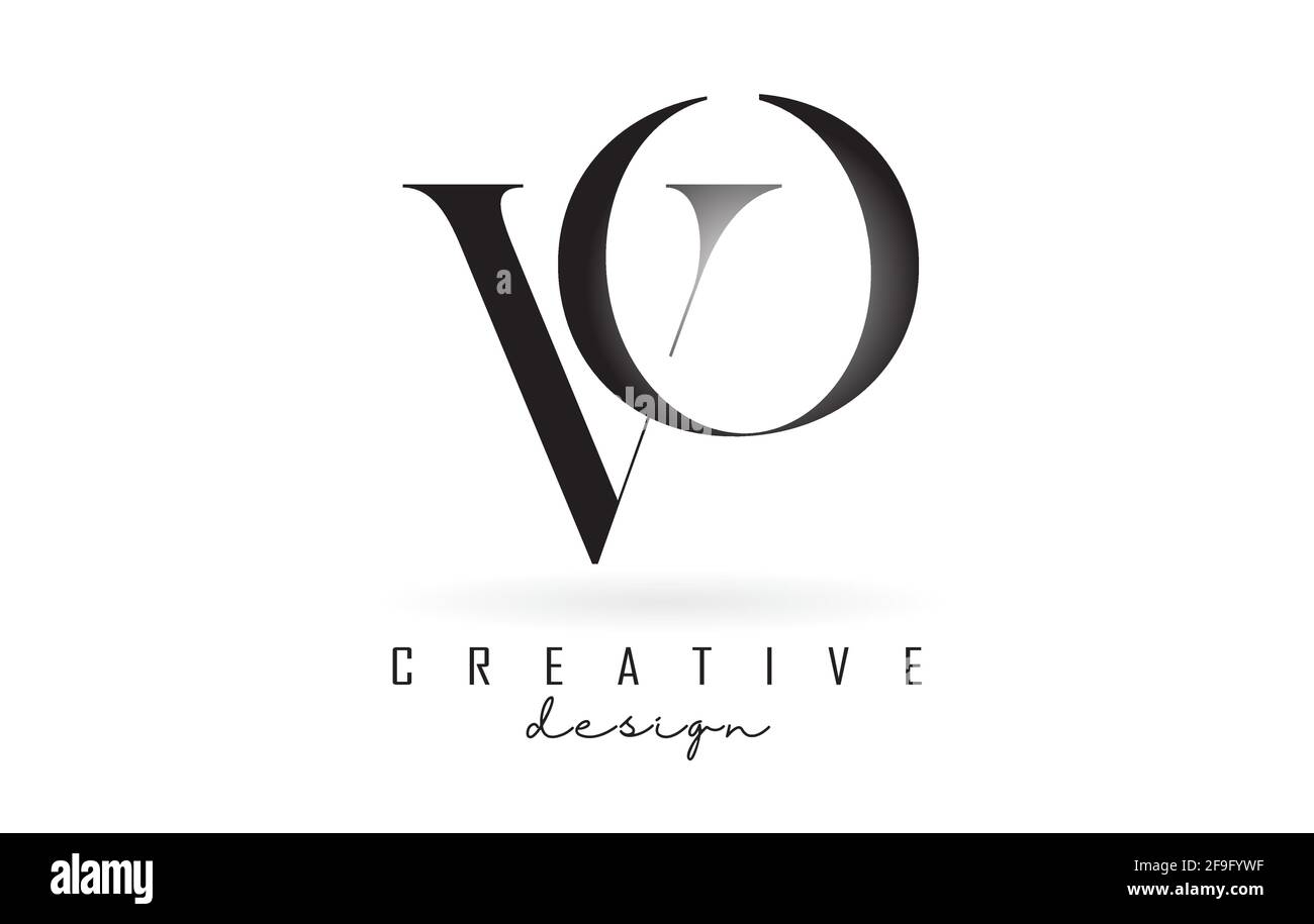 VO letter design logo logotype concept with serif font and elegant ...