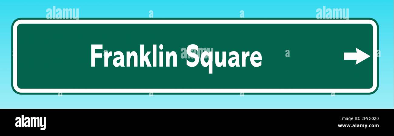A graphic illlustration of an American road sign pointing to Franklin ...