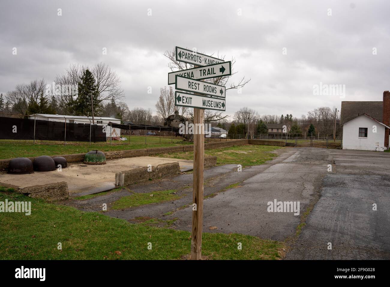 An outdoor sign board informing about near areas Stock Photo - Alamy
