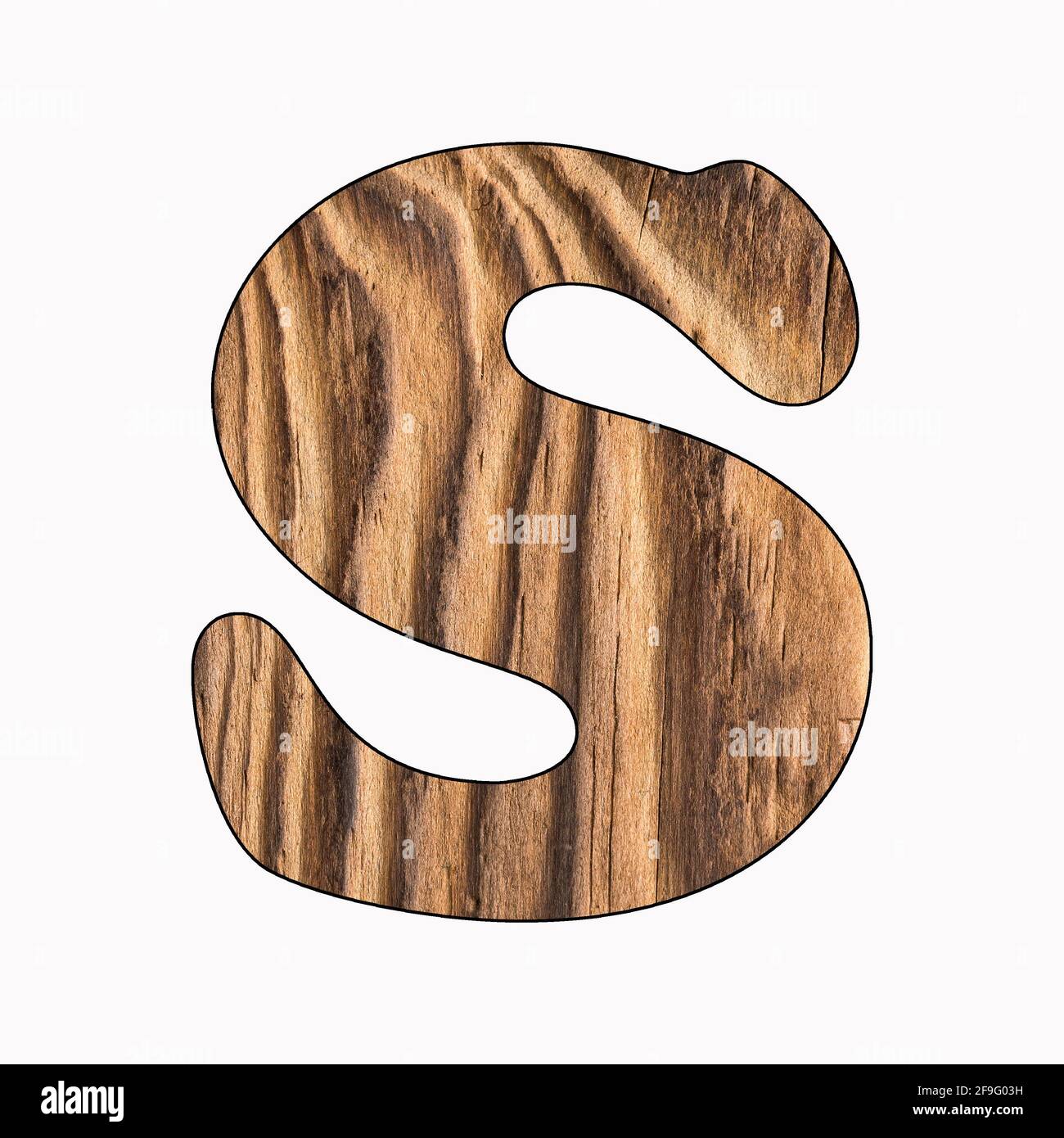 S, Rustic wooden alphabet letter on white background Stock Photo - Alamy