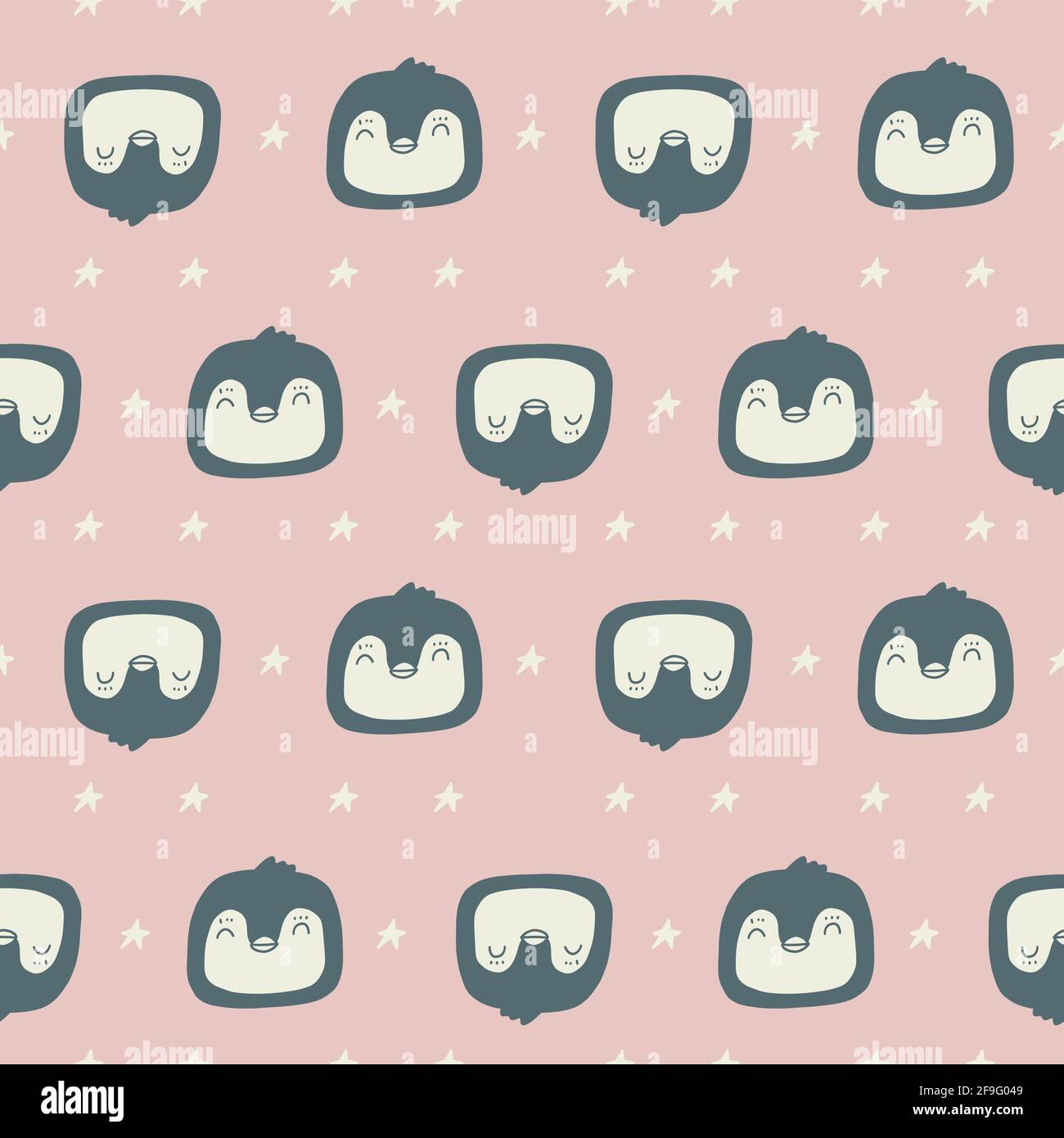 Penguin seamless pattern on pink background. Animal repeat fabric ...