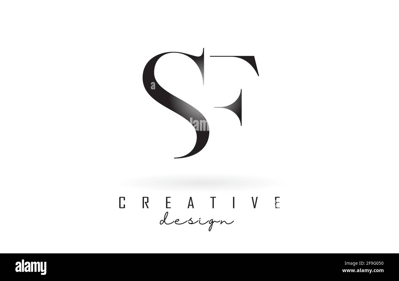 SF letter design logo logotype concept with serif font and elegant ...