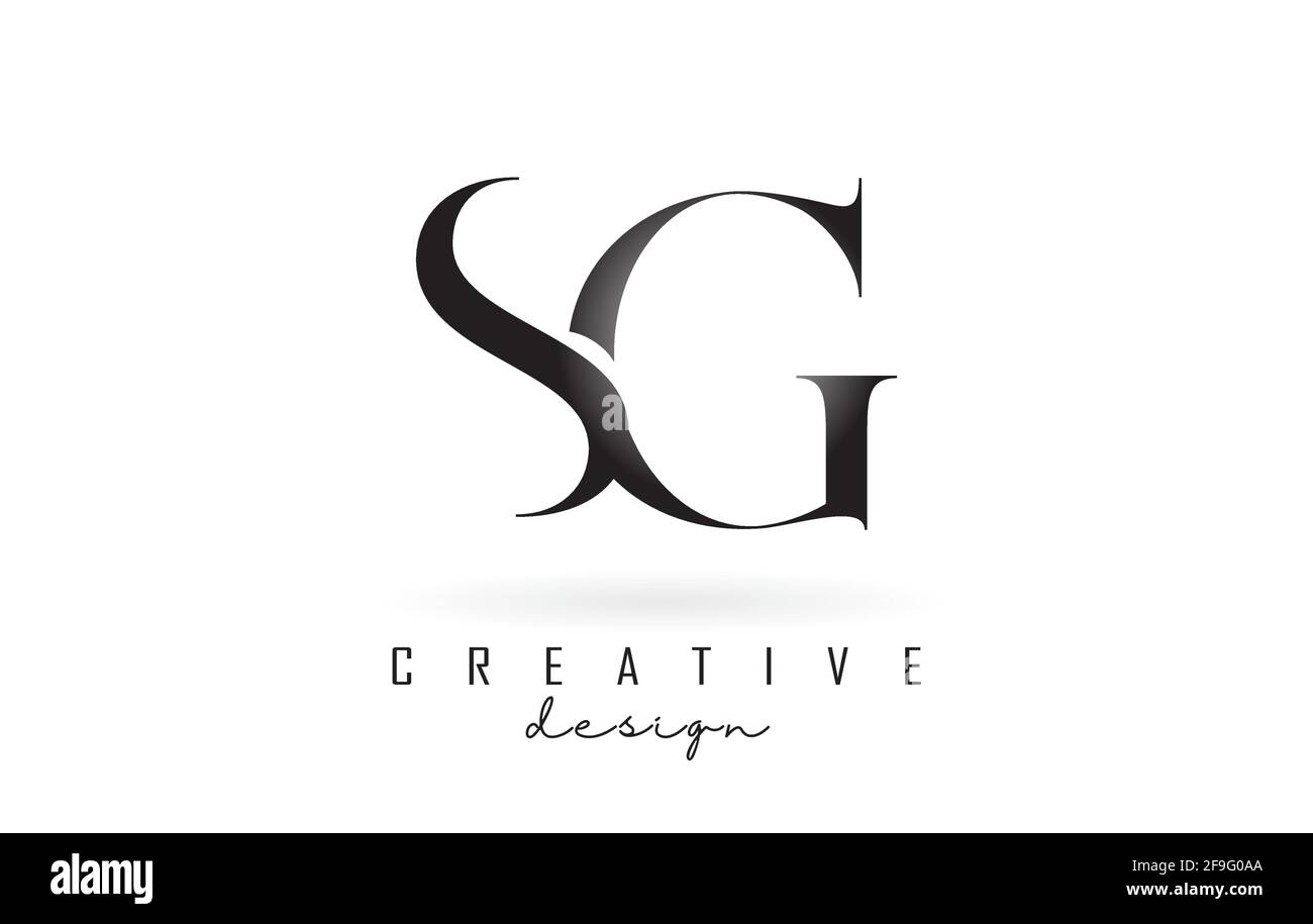 SG s g letter design logo logotype concept with serif font and elegant ...