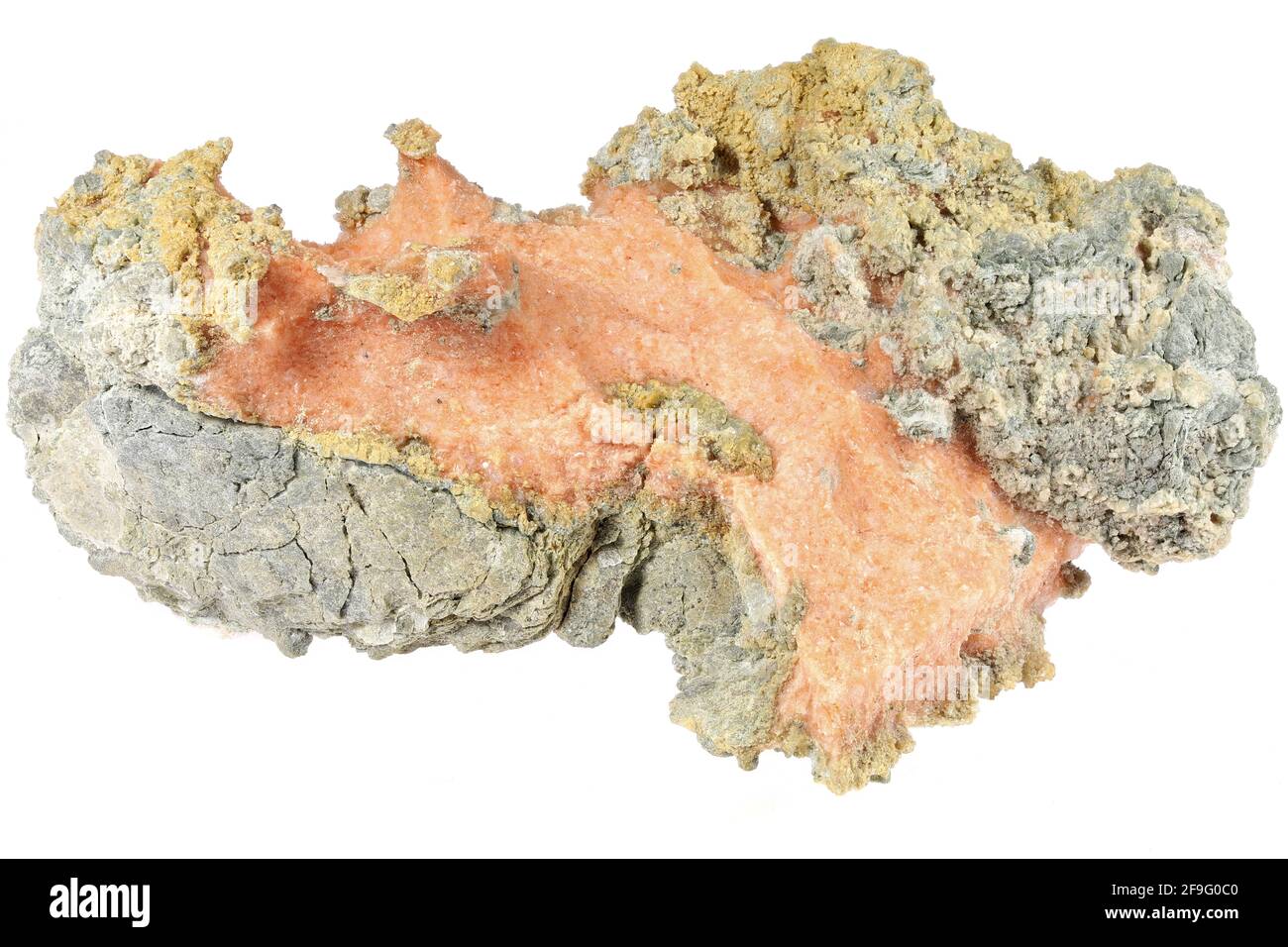 red gypsum from Werfen, Austria isolated on white background Stock ...
