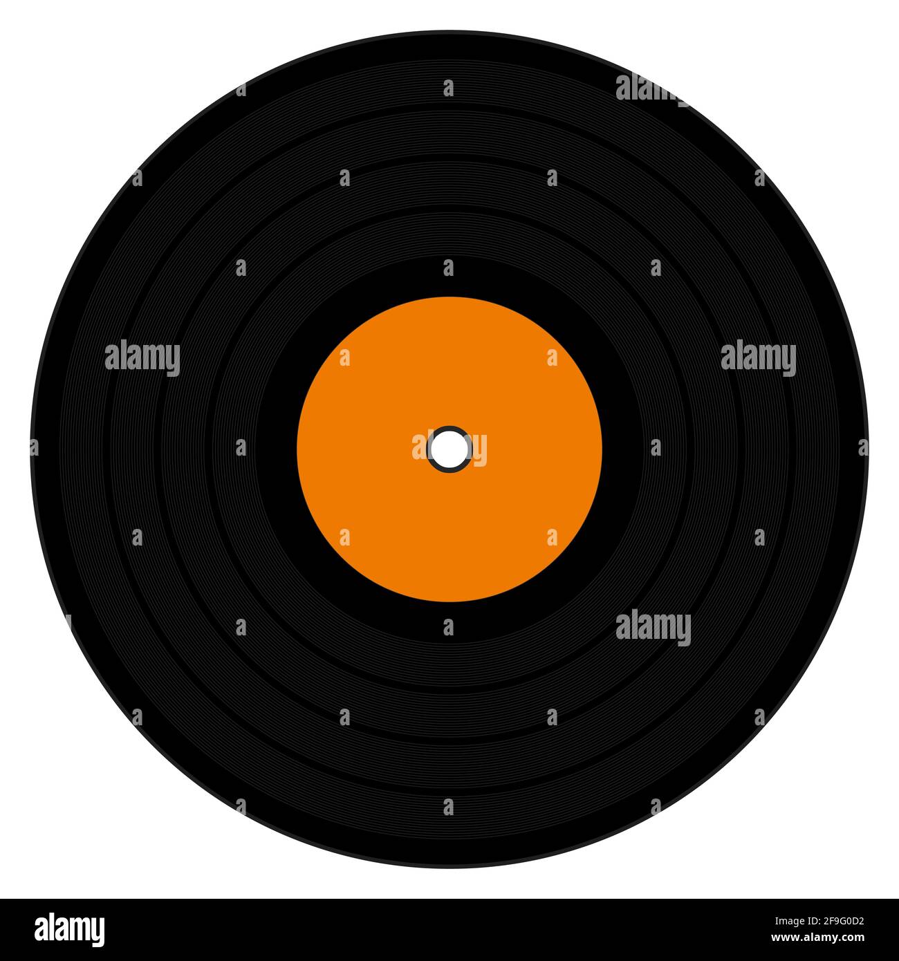 A graphic illustration of an LP with Orange label for use as an icon ...