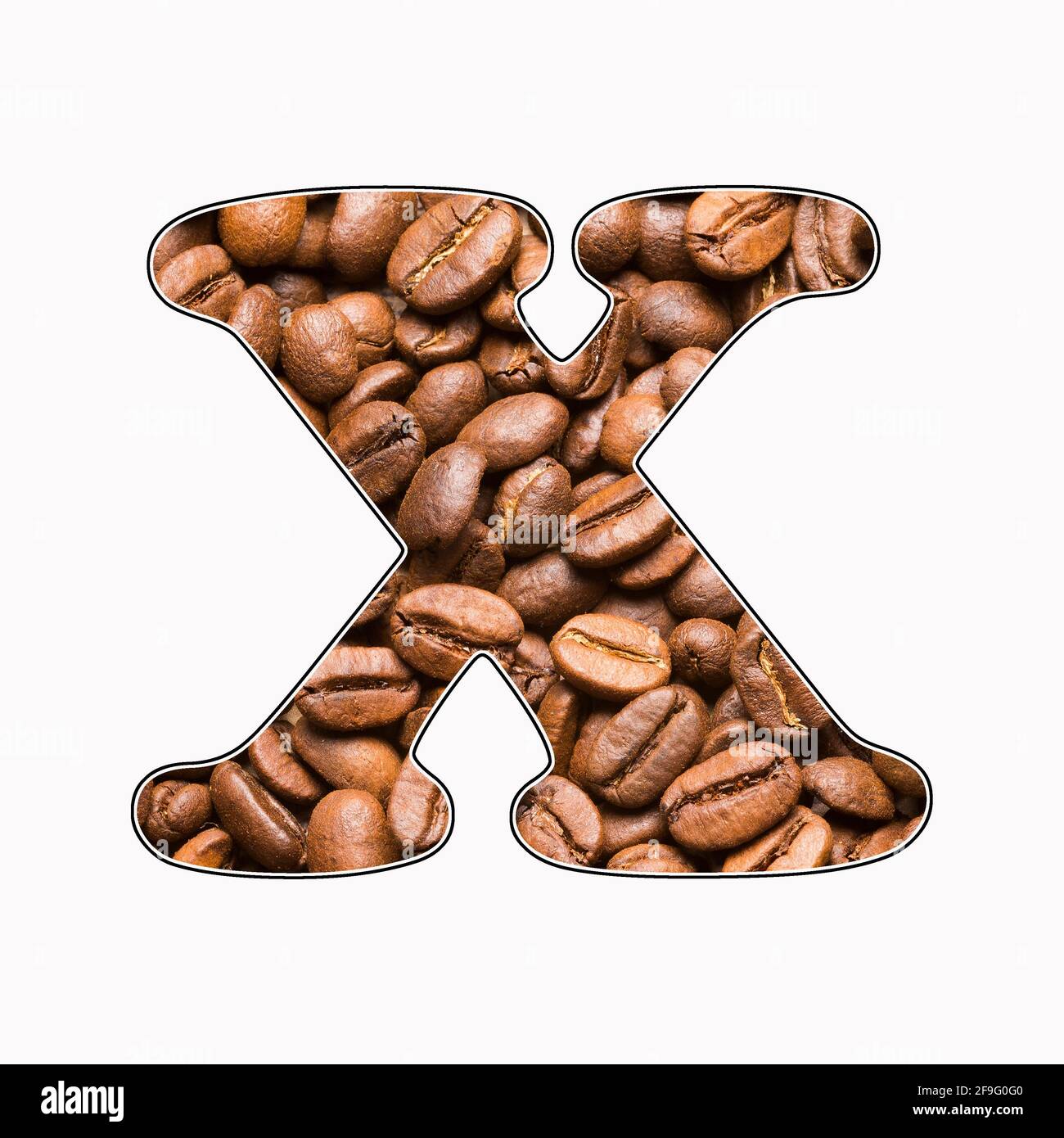 X, letter of the alphabet - coffee beans background. Coffea Stock Photo ...